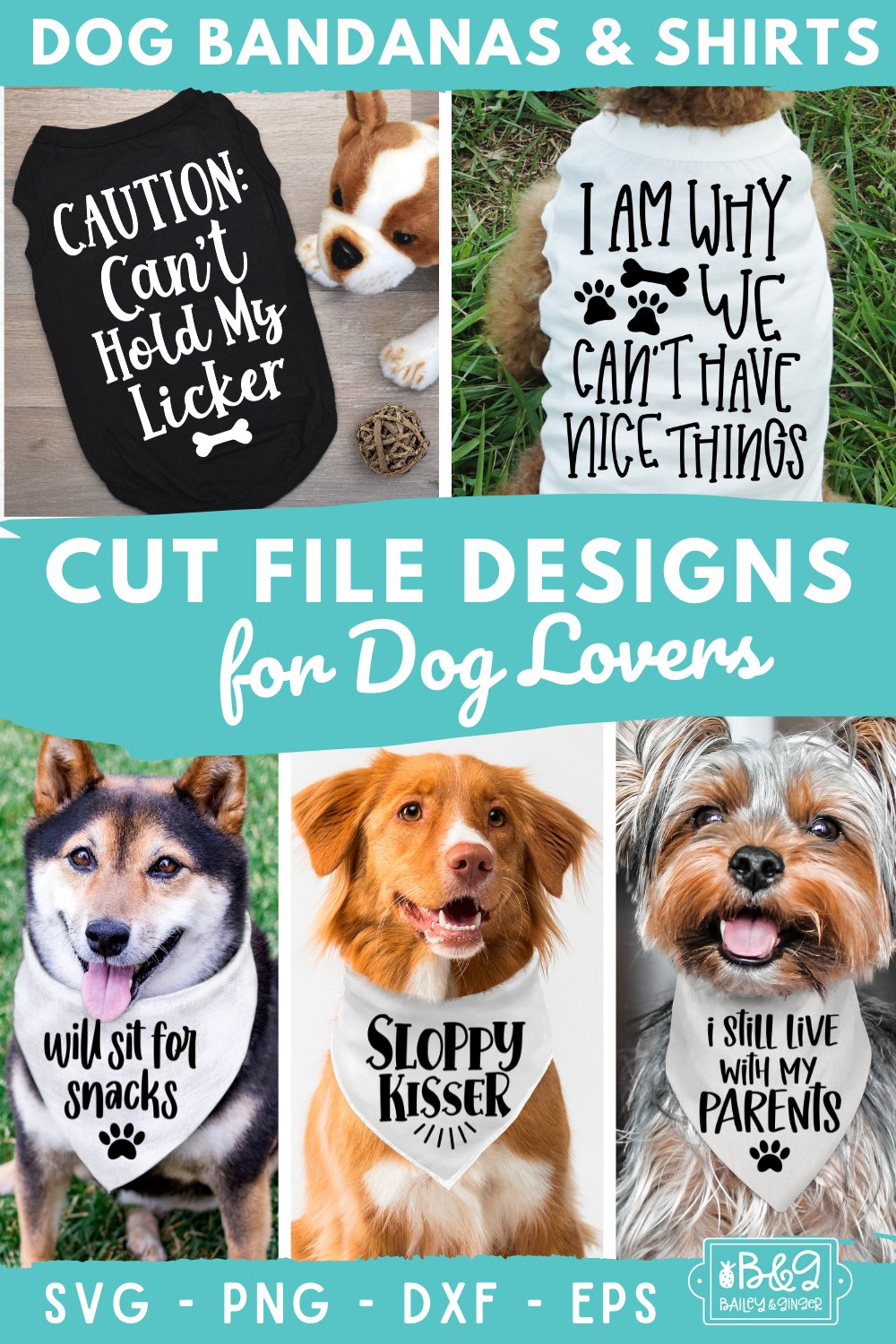 Dog Bandana and T Shirt SVG Bundle for Cricut and Silhouette
