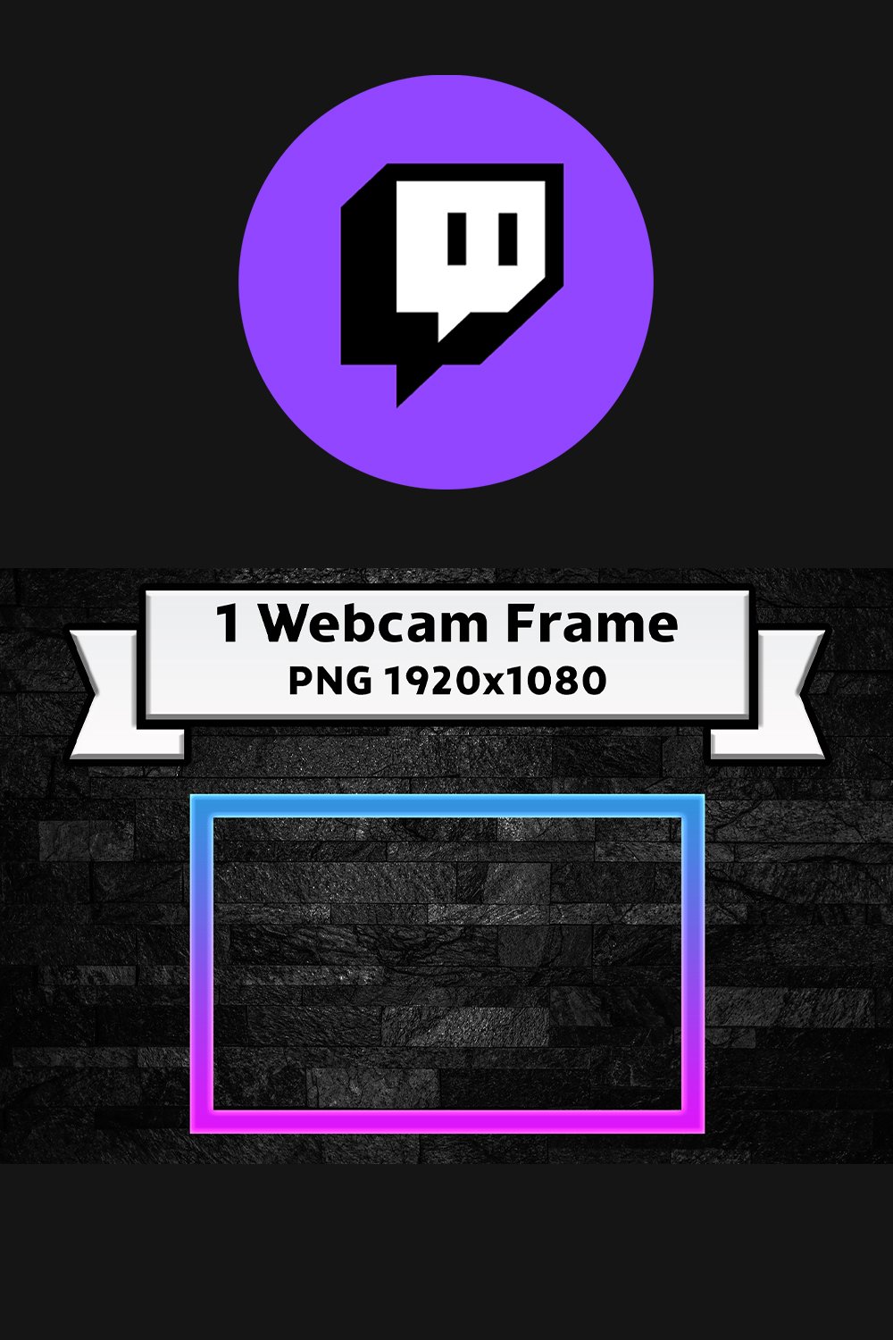 Neon twitch webcam frame live-stream overlay
