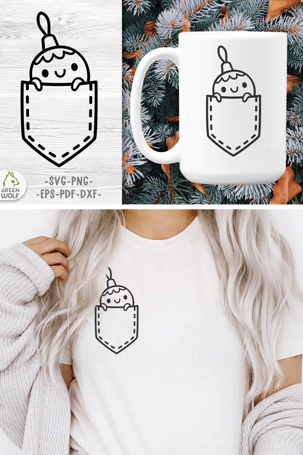 Christmas pocket svg Funny christmas mug svg Decal svg file