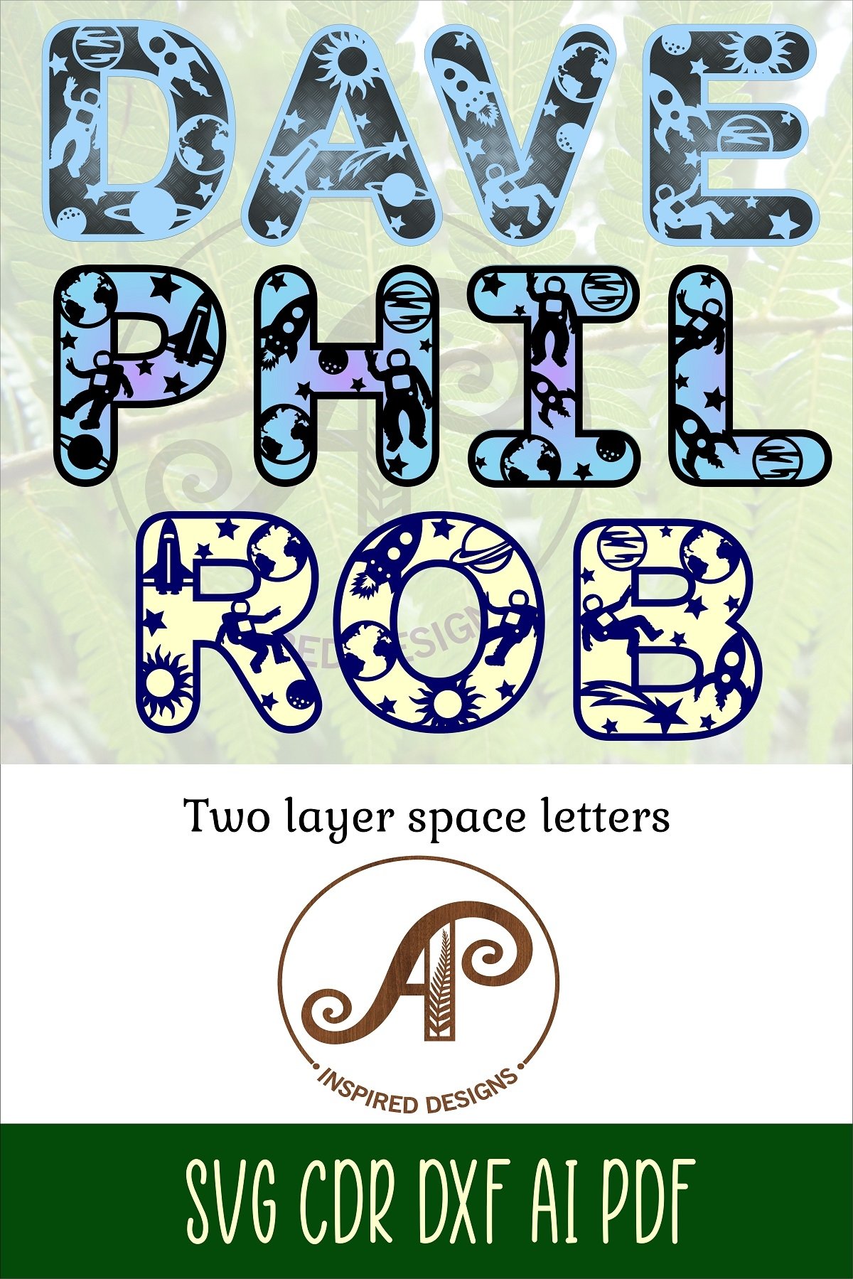 space theme alphabet set. 2 layer letters. 47letter