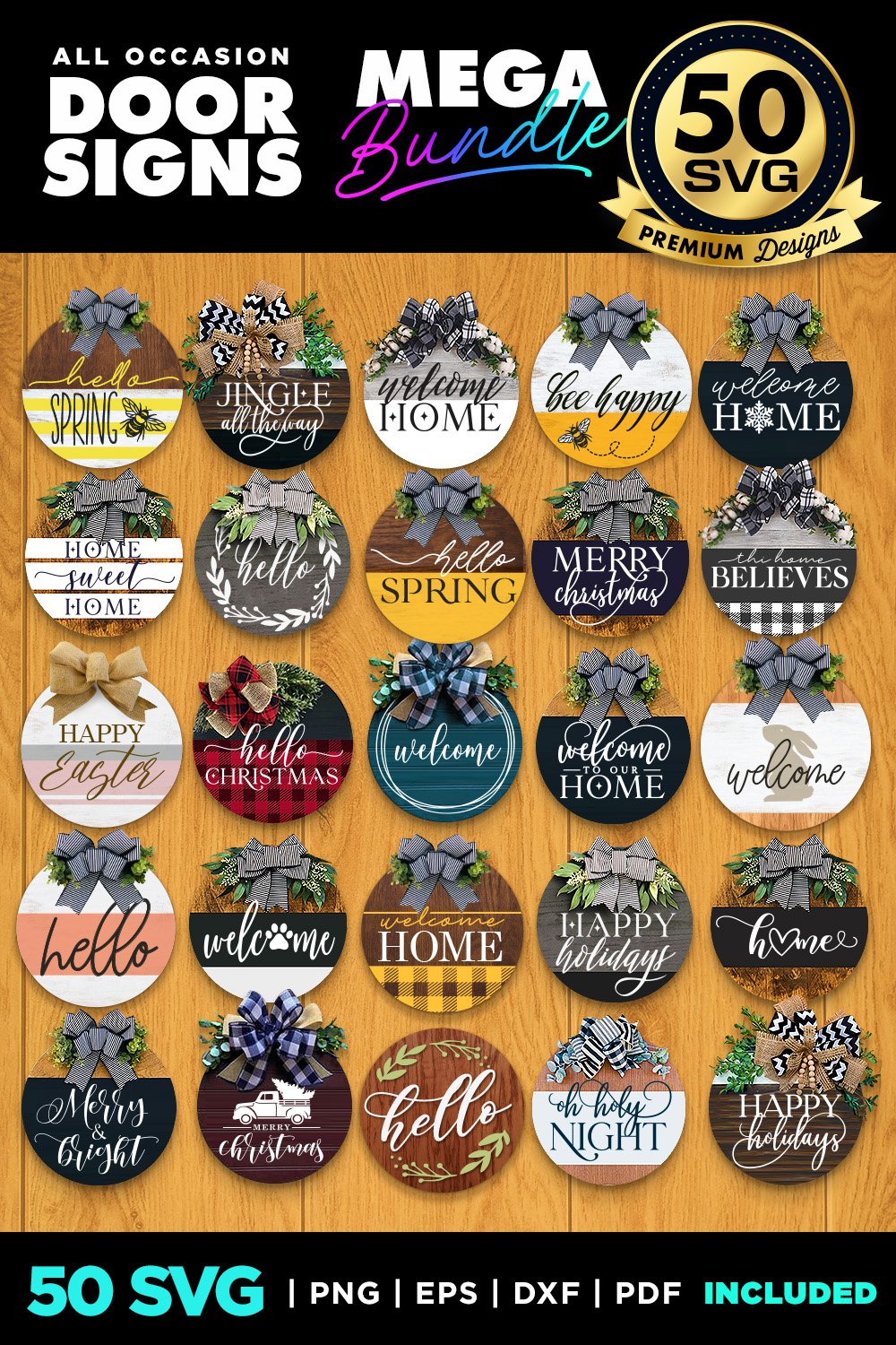 50 Door Signs Bundle