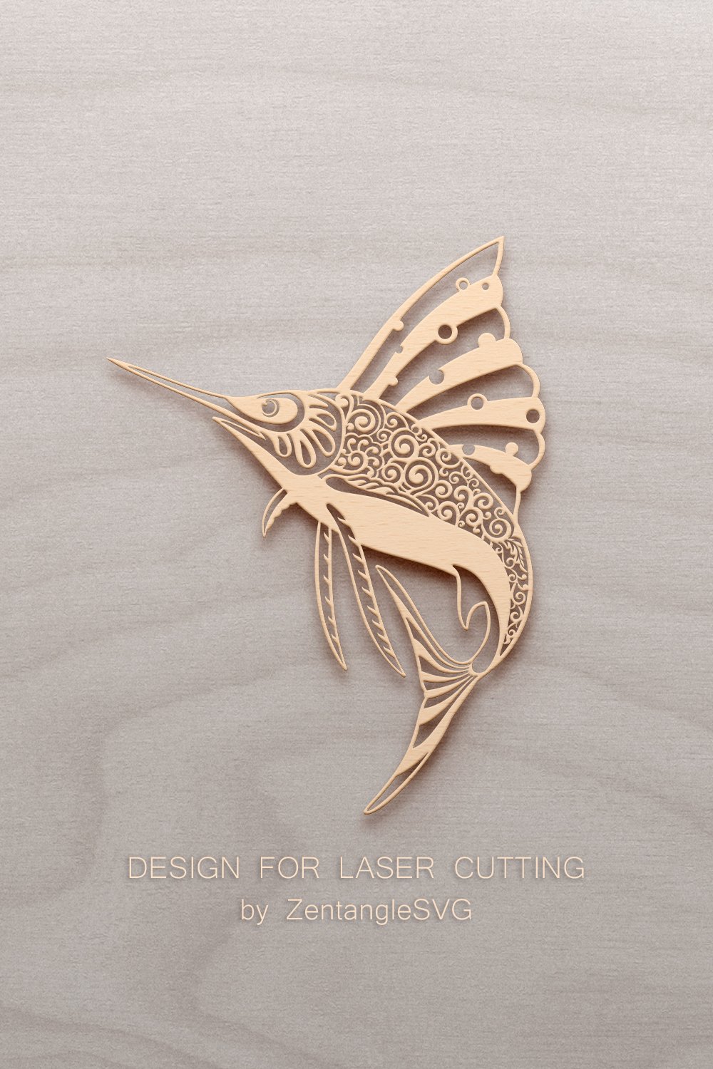 Marlin SVG DXF Laser cut files, Swordfish Sailfish Mandala