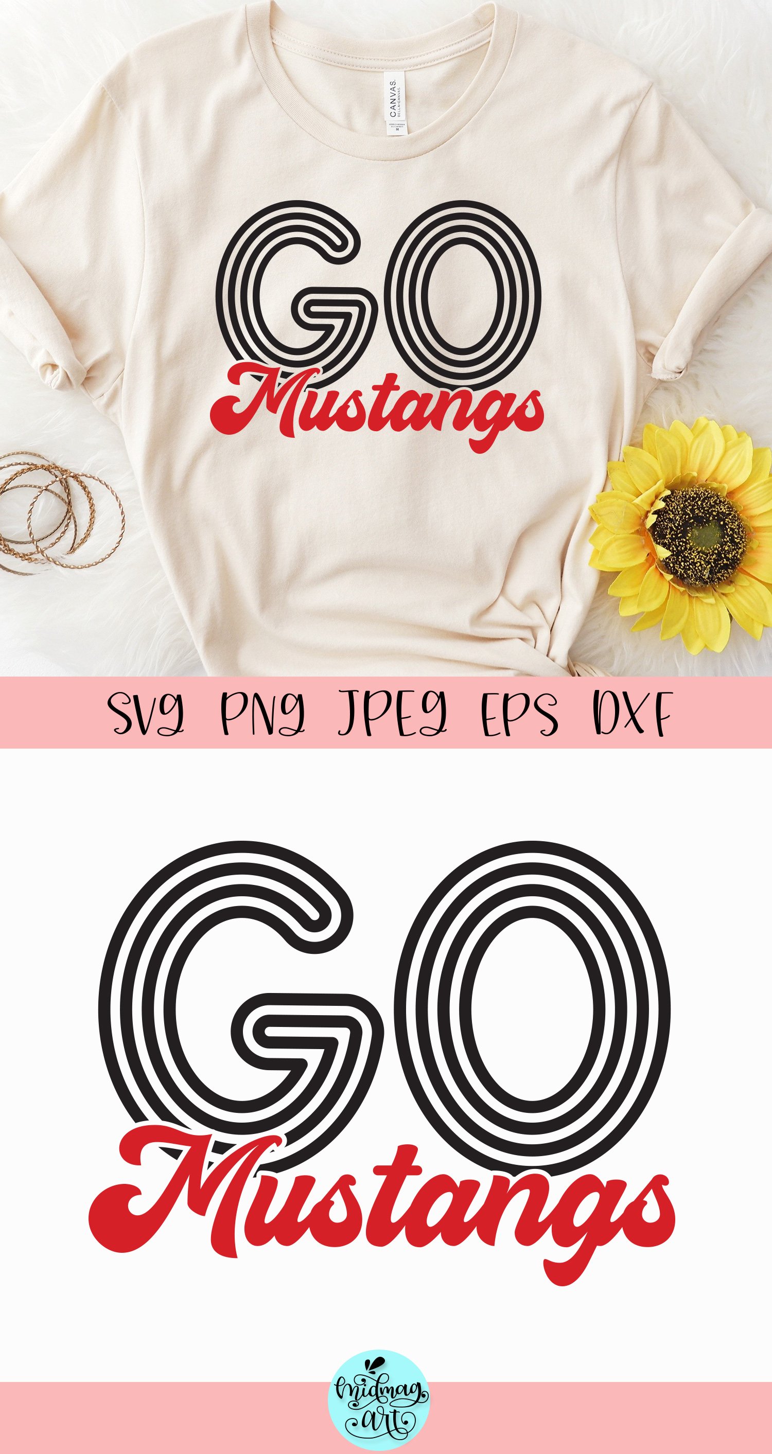 Go Mustangs svg, sports svg