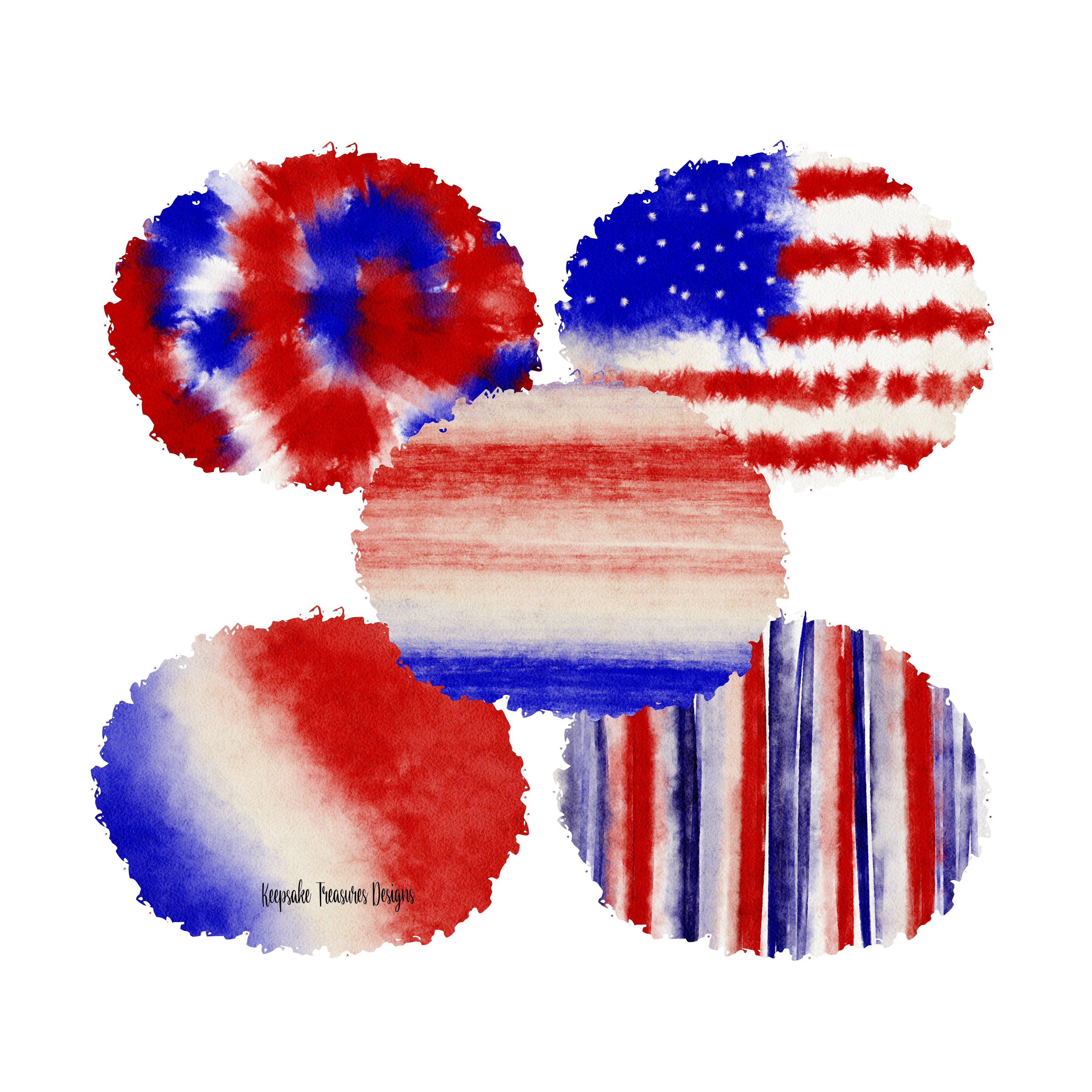patriotic Watercolor Design Elements