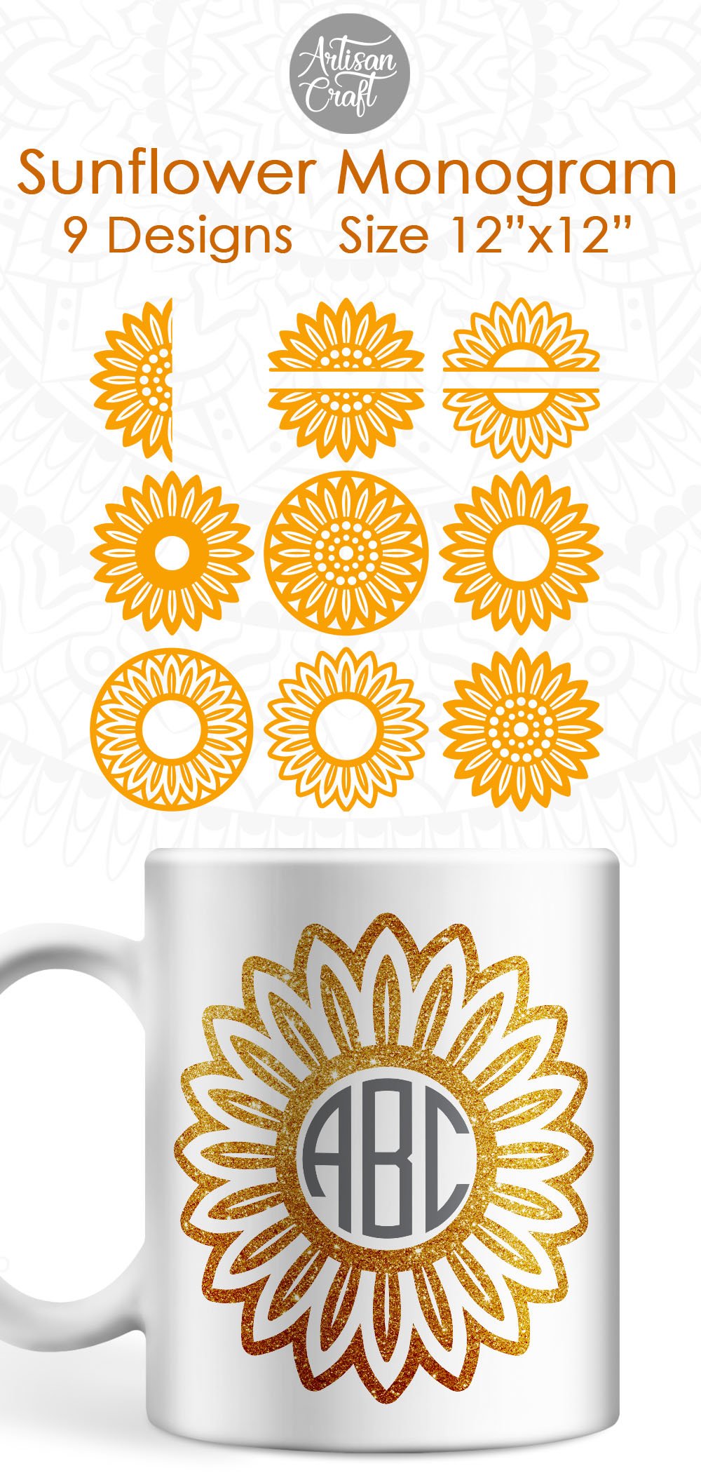 Sunflower Monogram SVG