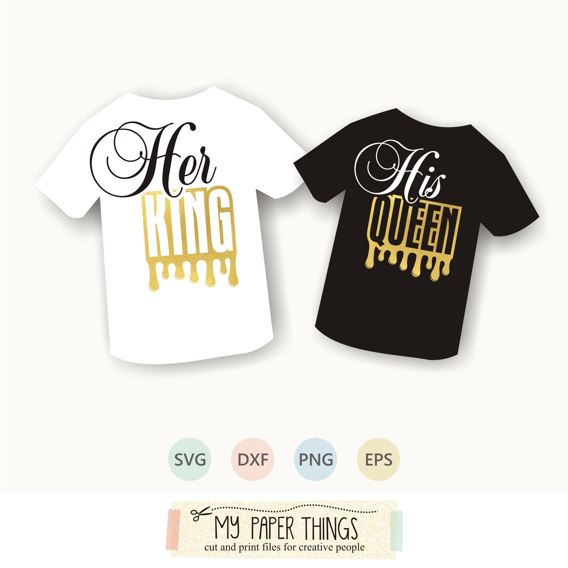 Couple svg, His Queen her King svg (465636)