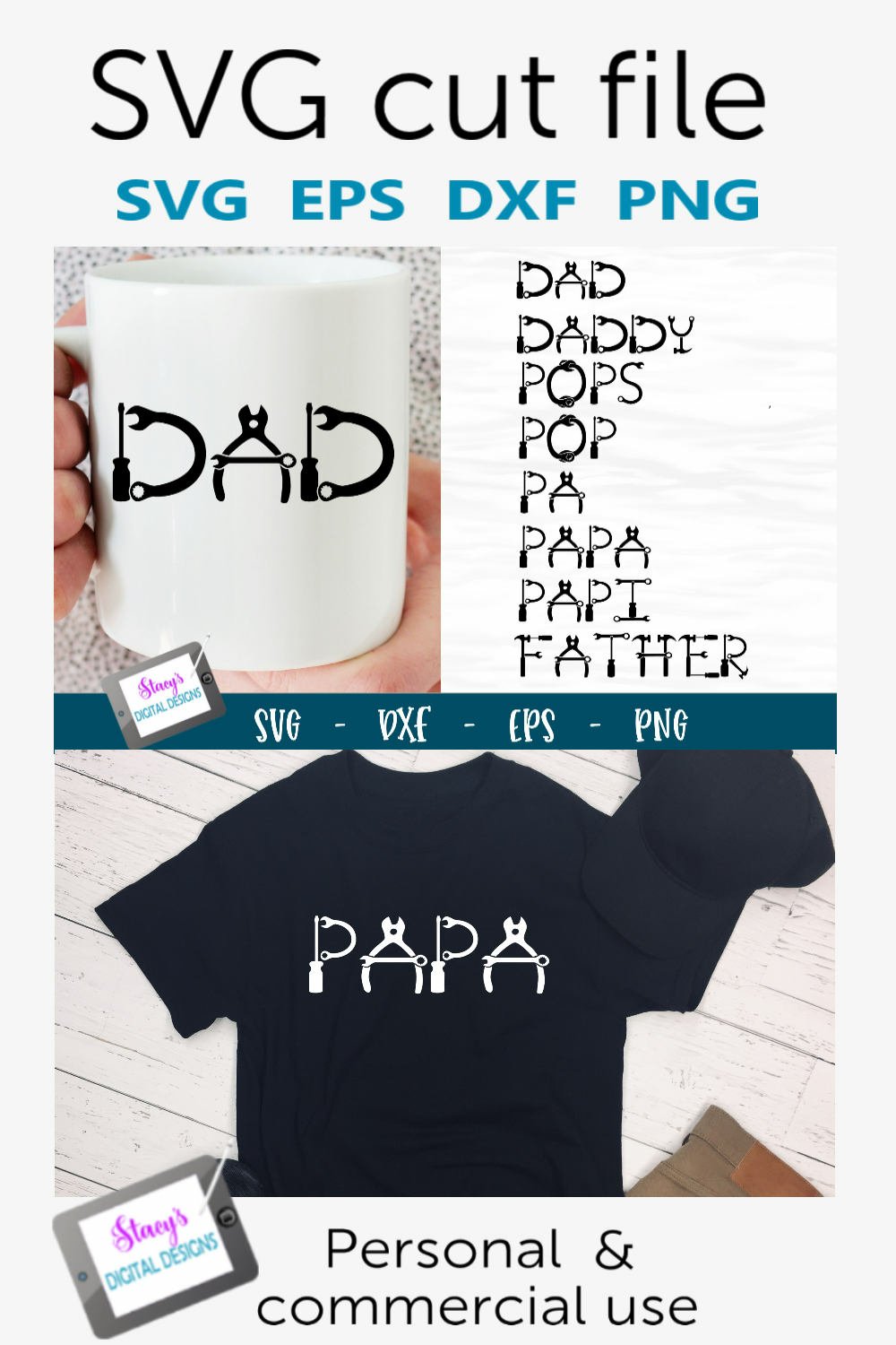 Dad SVG - Tools - 8 Names for Father