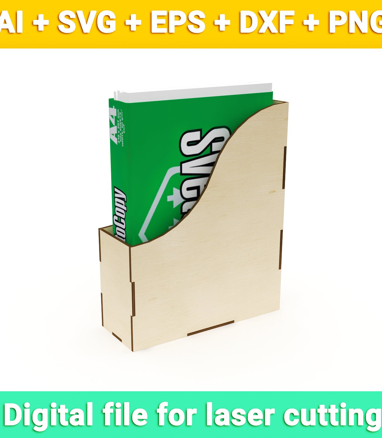 Paper holder-folder vector for CNC svg vector file