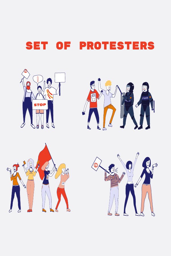 Set of protesters