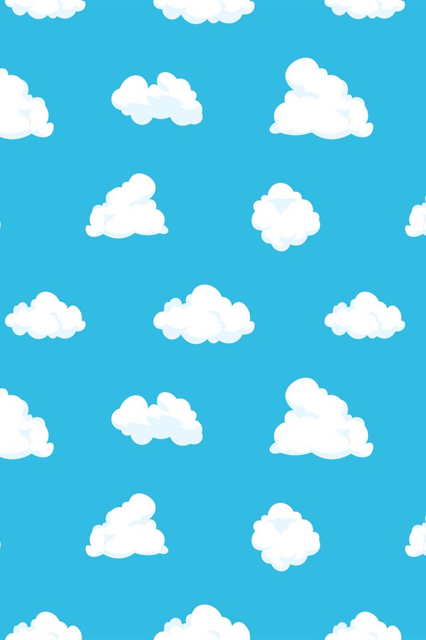 Cloud sky seamless pattern. Cartoon blue air landscape light