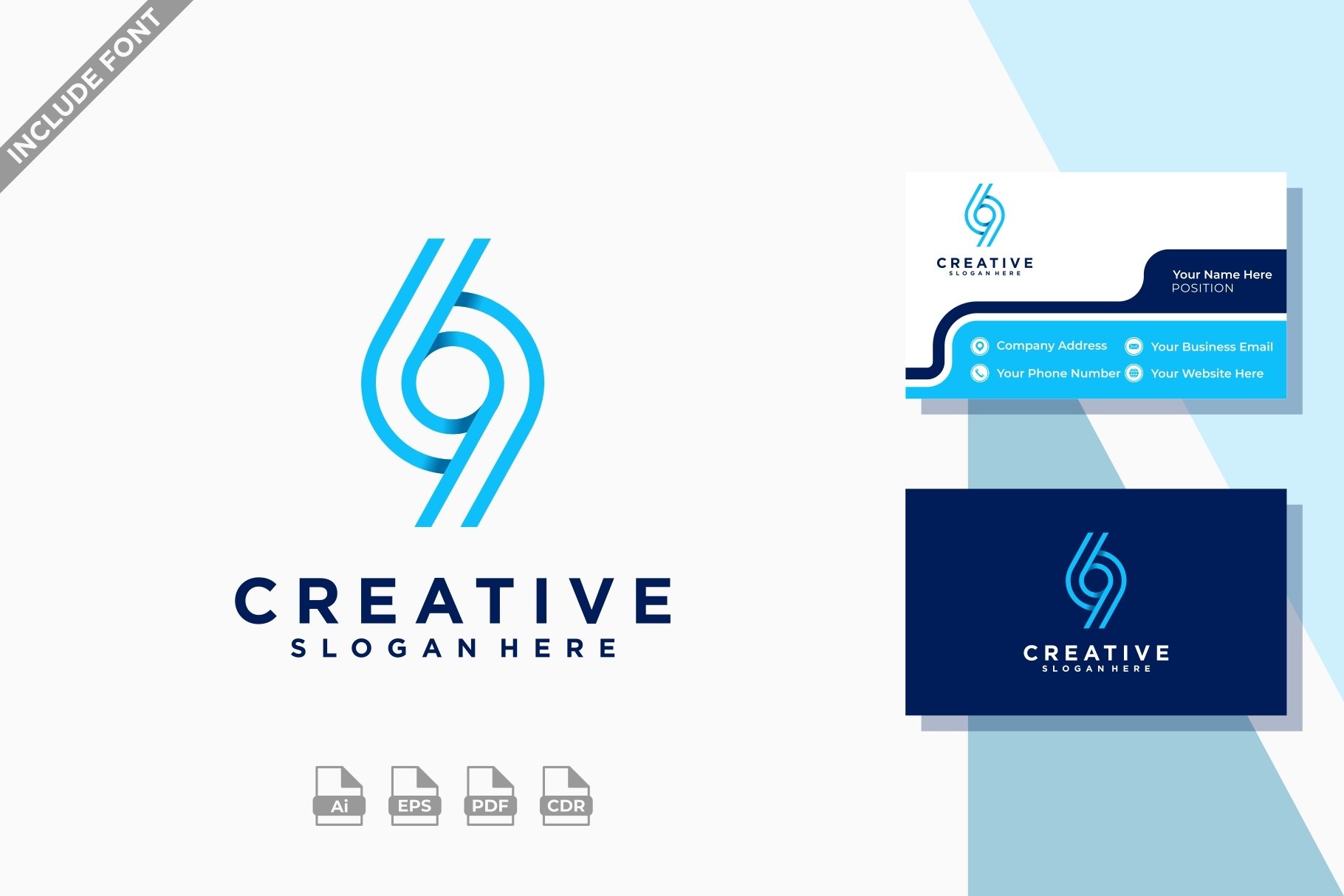 Number 6 9 Creative Circle Loop Logo