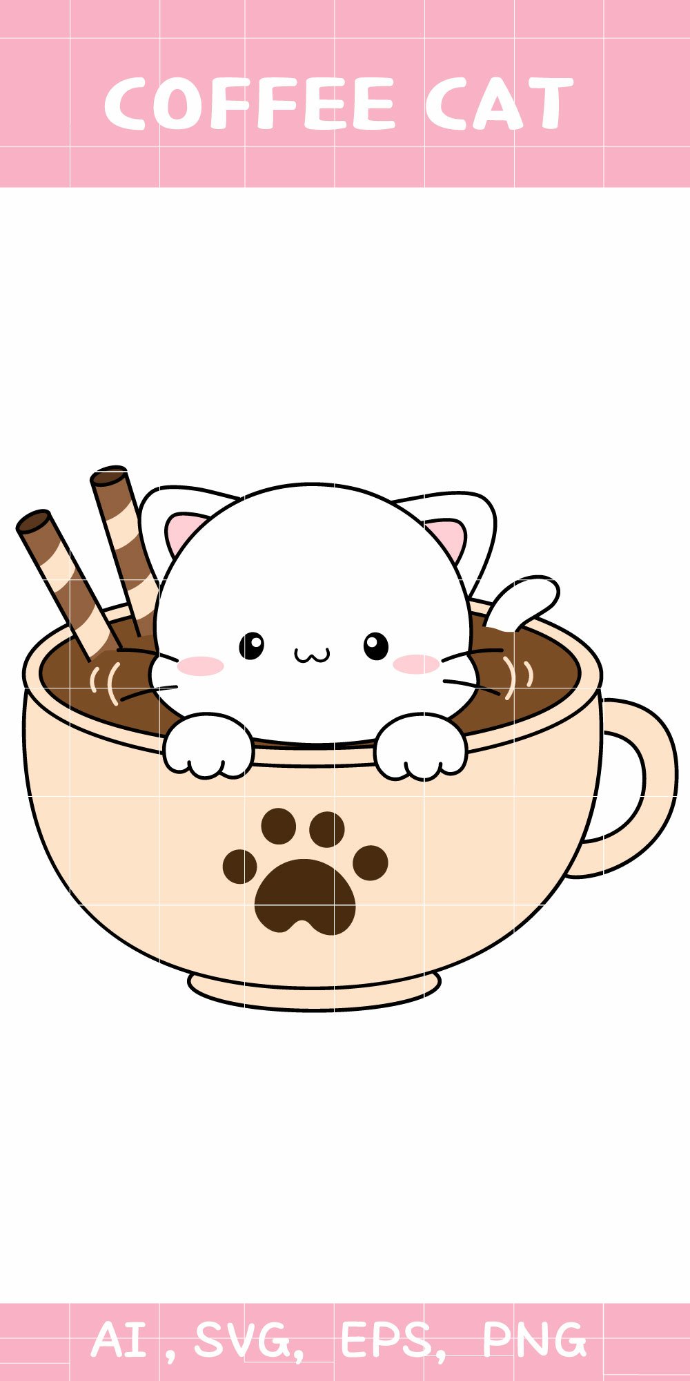 Coffee cat svg, cat baby svg