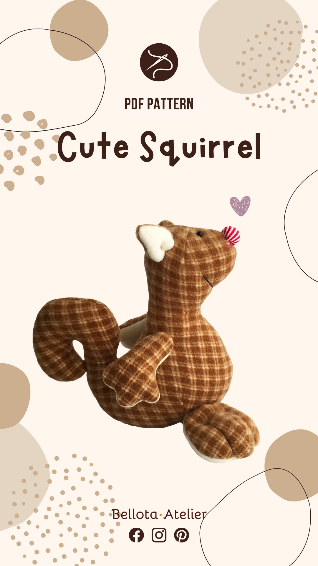 Cute Squirrel Sewing Pattern