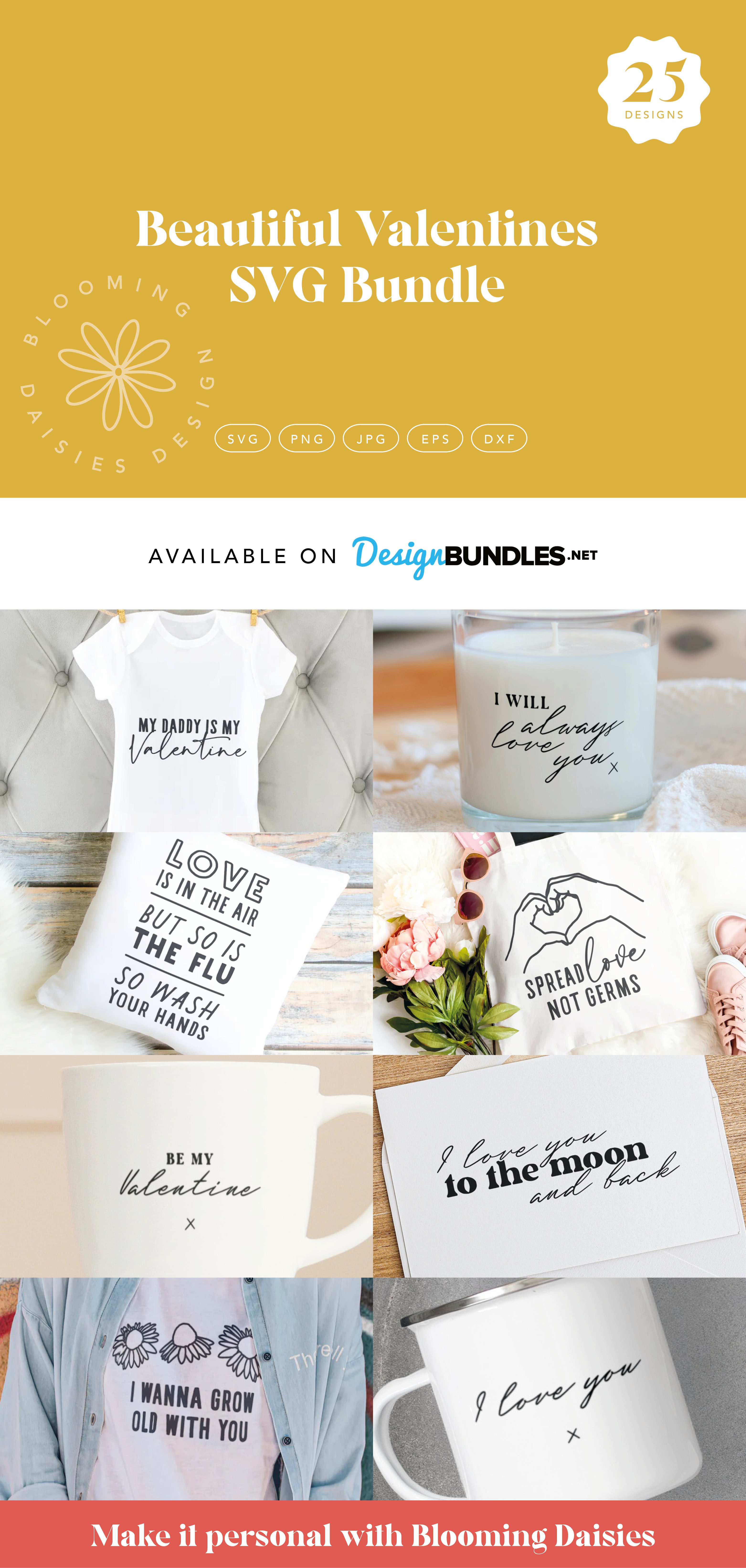 Beautiful Valentines Day Mega Bundle, 25 SVG Designs