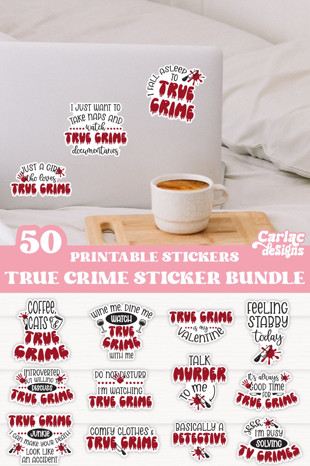 True Crime Stickers Bundle | Crime Shows Stickers