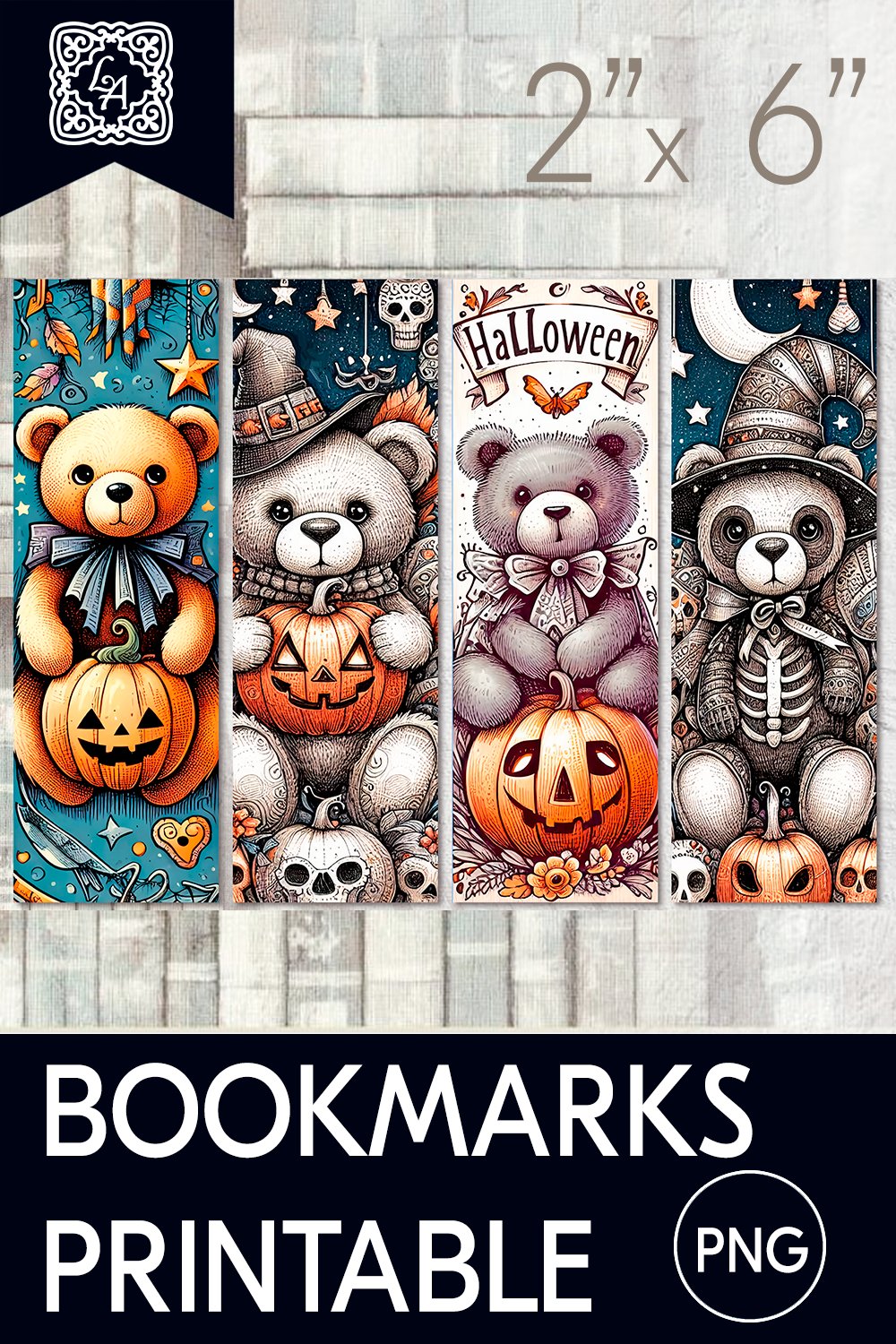 Halloween Spooky Bear h Printable Bookmark