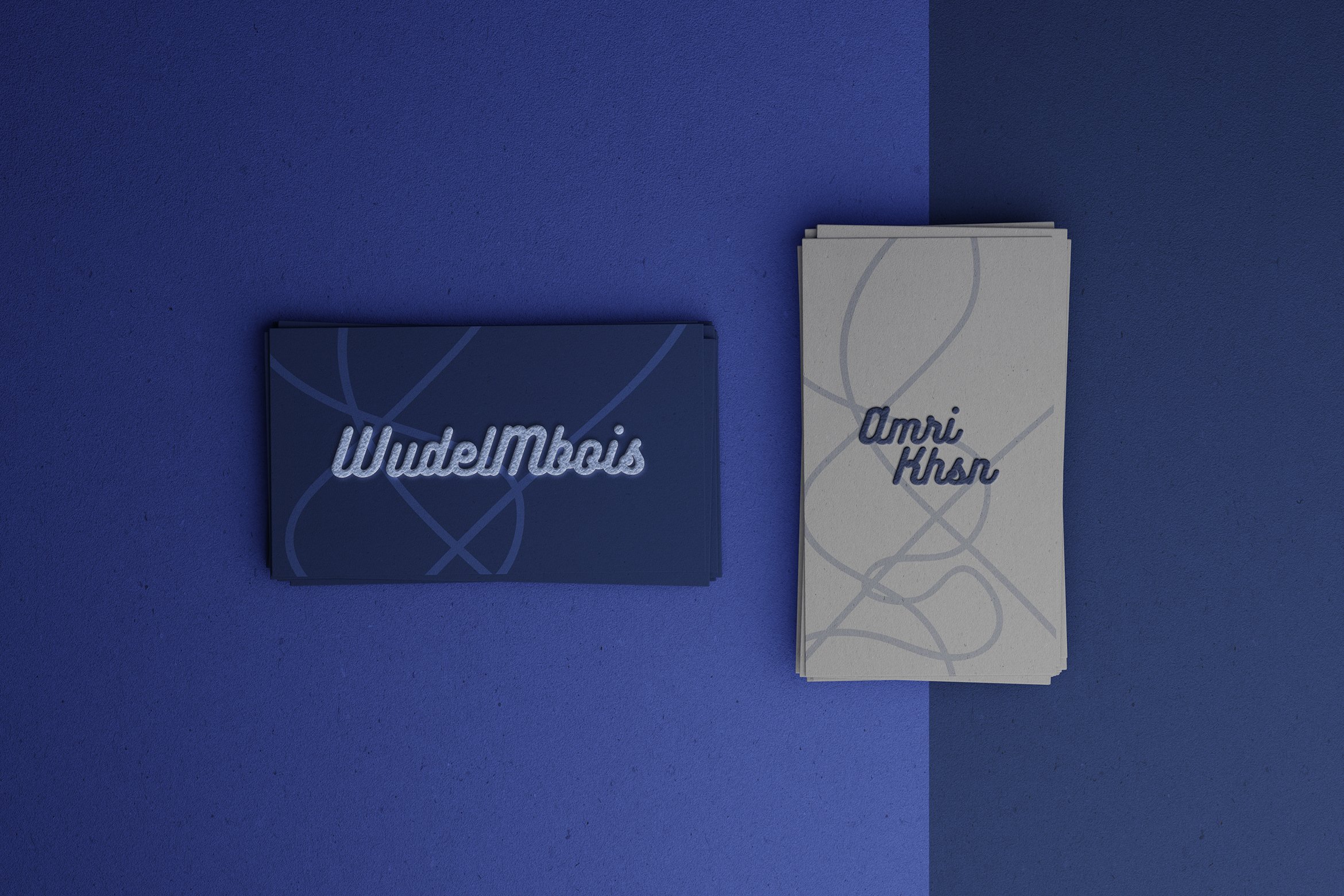 elegant blue card business logo mockup psd