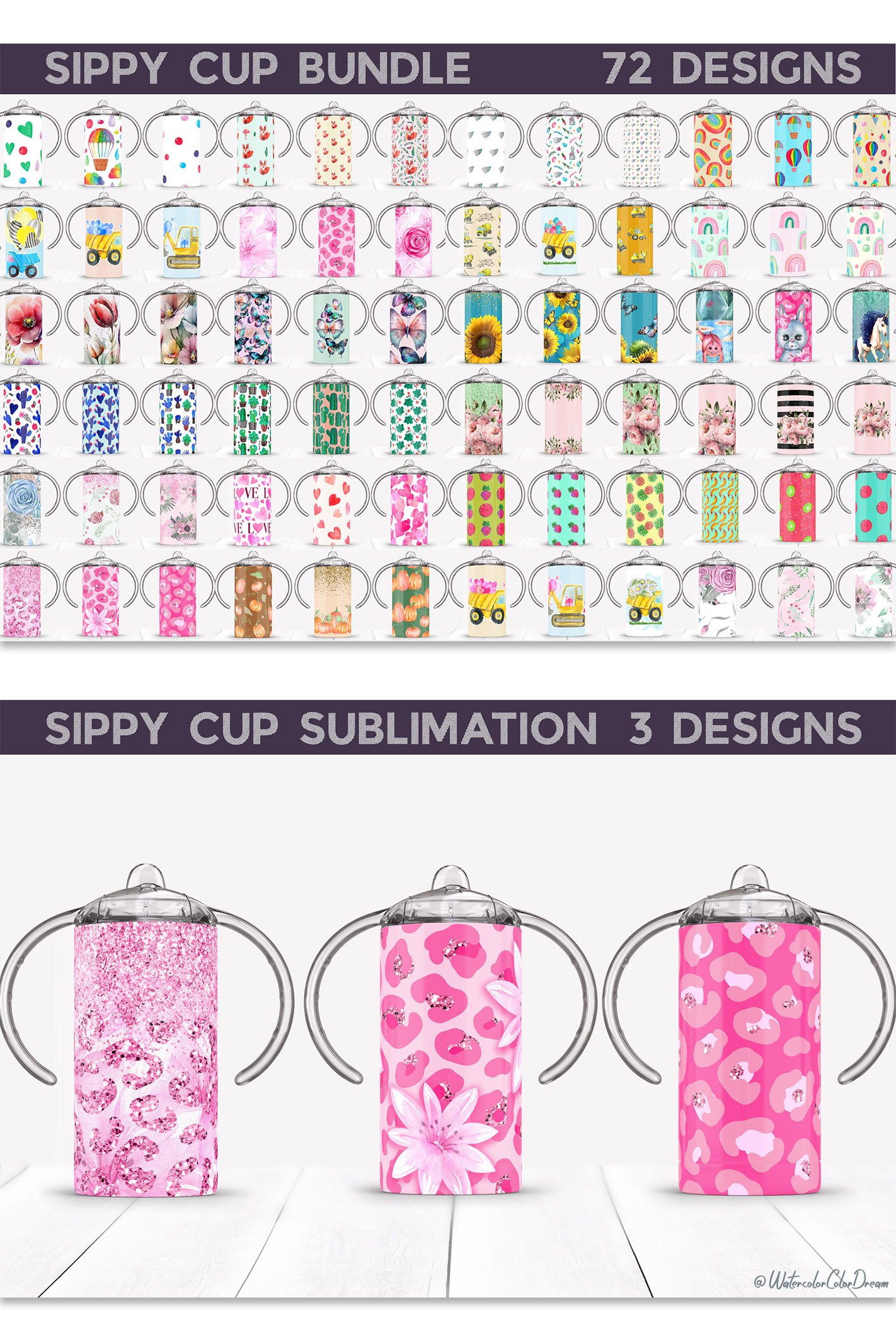 Sippy Cup Sublimation Bundle | Sippy Cup Wrap