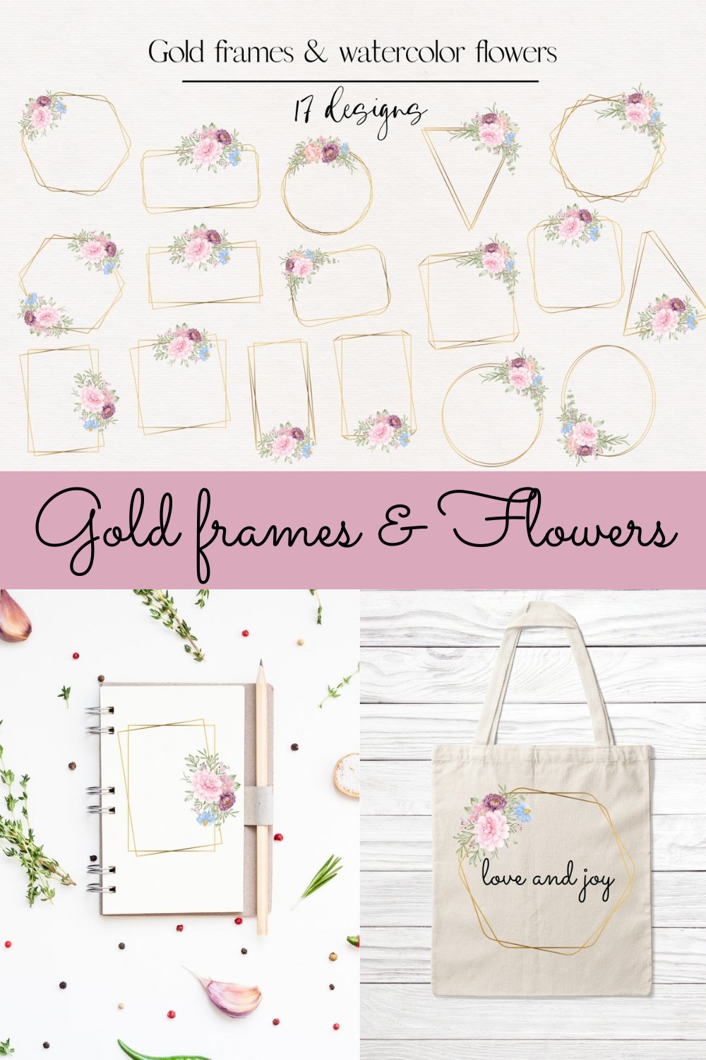 Geometric Frames, Watercolor Frames, Wreath Frames (2509167)