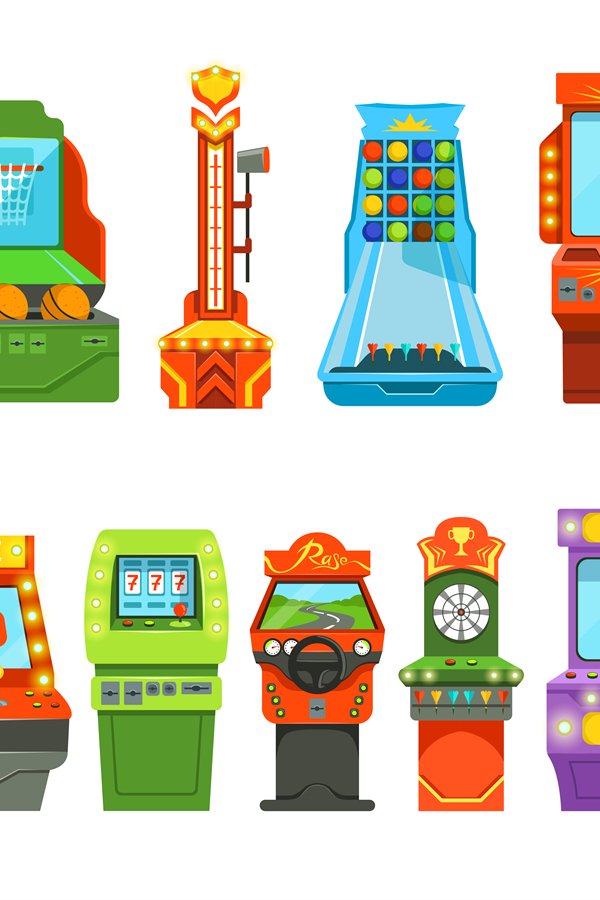 Game machines. Vector pictures in cartoon style