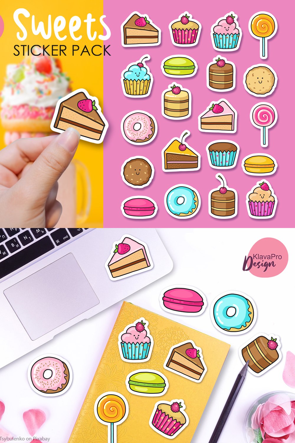Sweets sticker pack, aesthetic sticker bundle, print cut