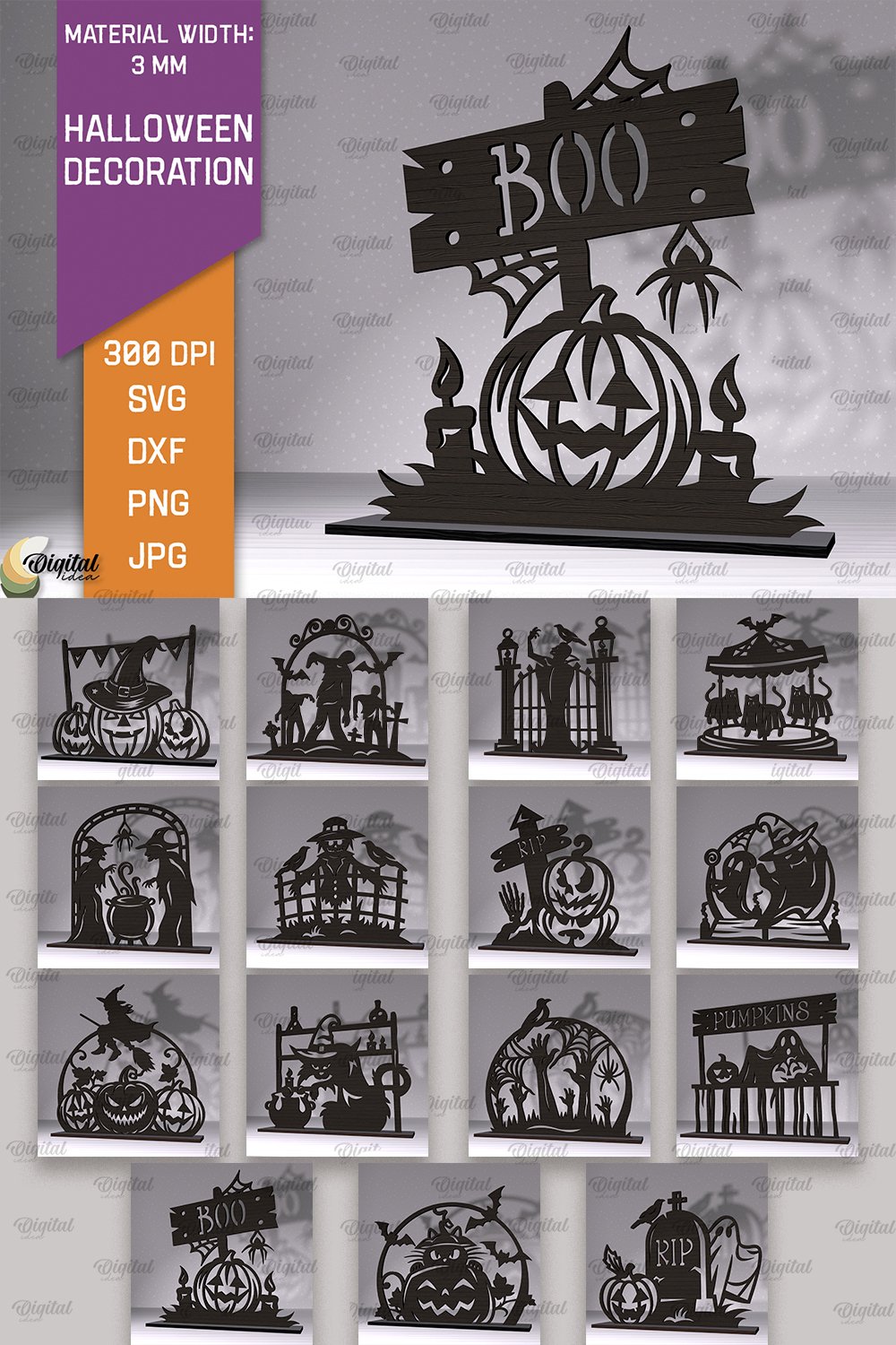 Halloween Decorations Laser Cut Bundle. Halloween (4369223)