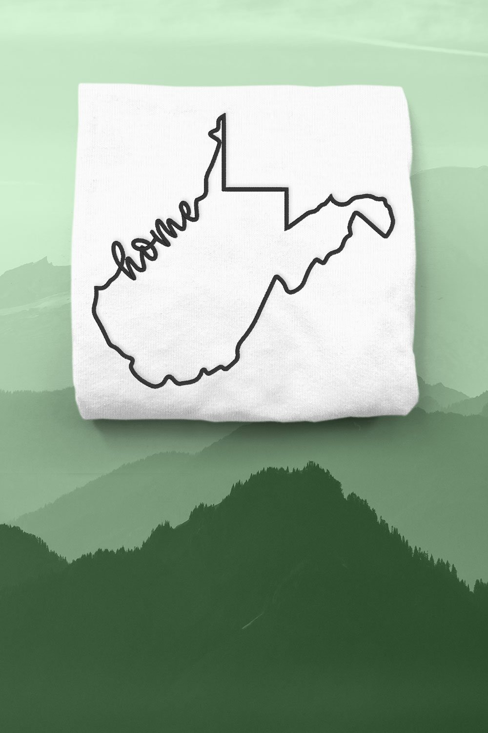 West Virginia Home State Outline Embroidery Design