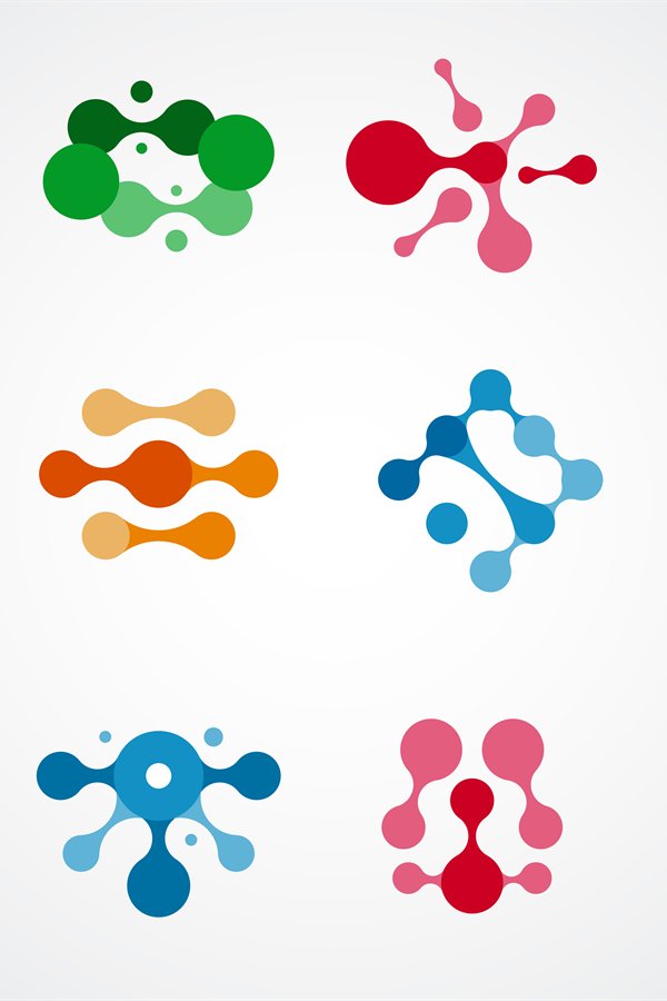 Molecule connection. Science abstract round shapes and forms