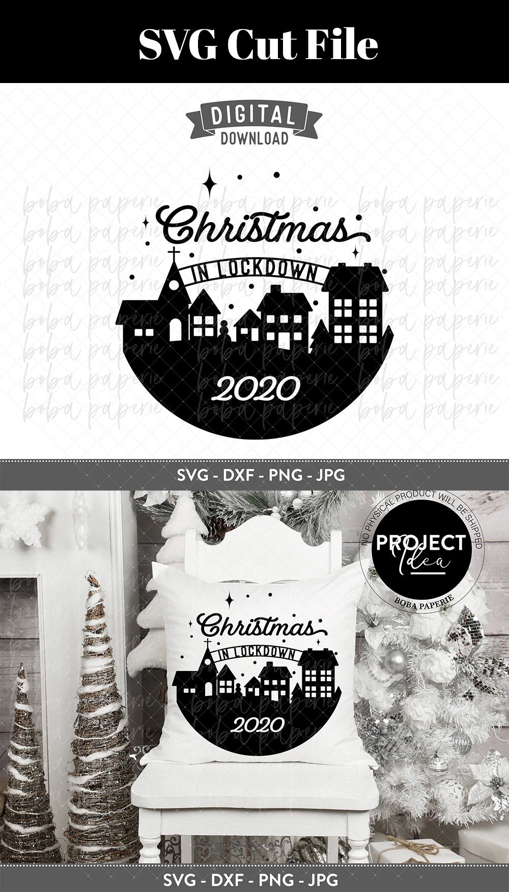 2020 Christmas in Lockdown Ornament SVG
