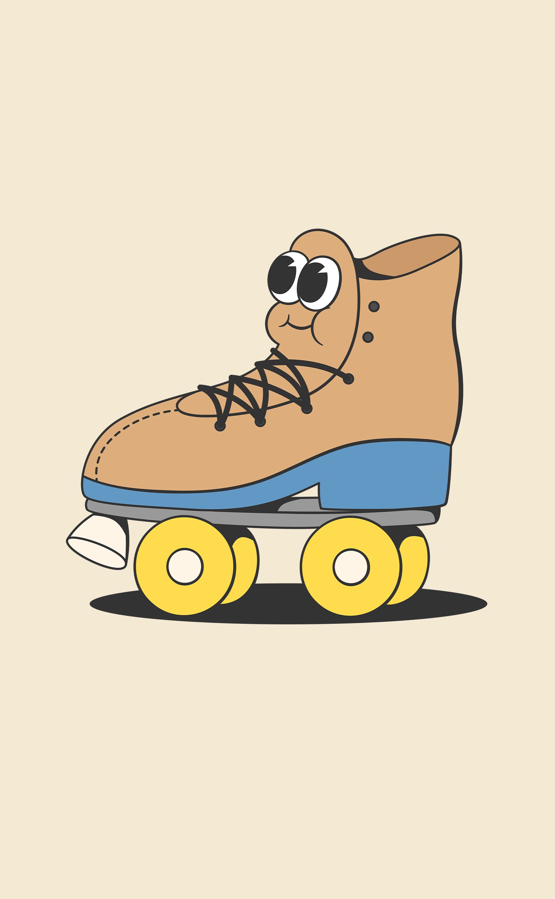 Retro Roller-Skate Groovy Mascot (3639812)