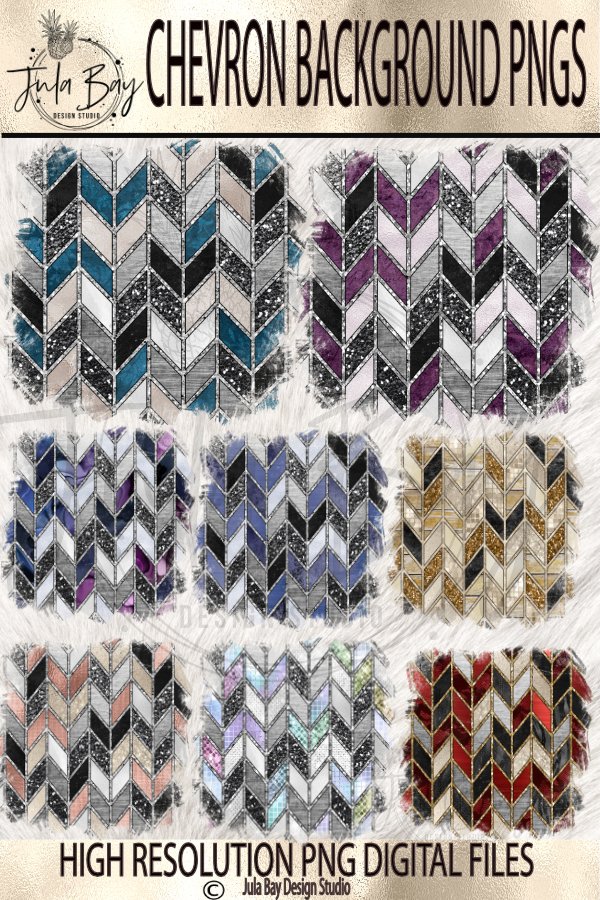 Chevron Pattern Geometric Backgrounds Bundle PNG Sublimation