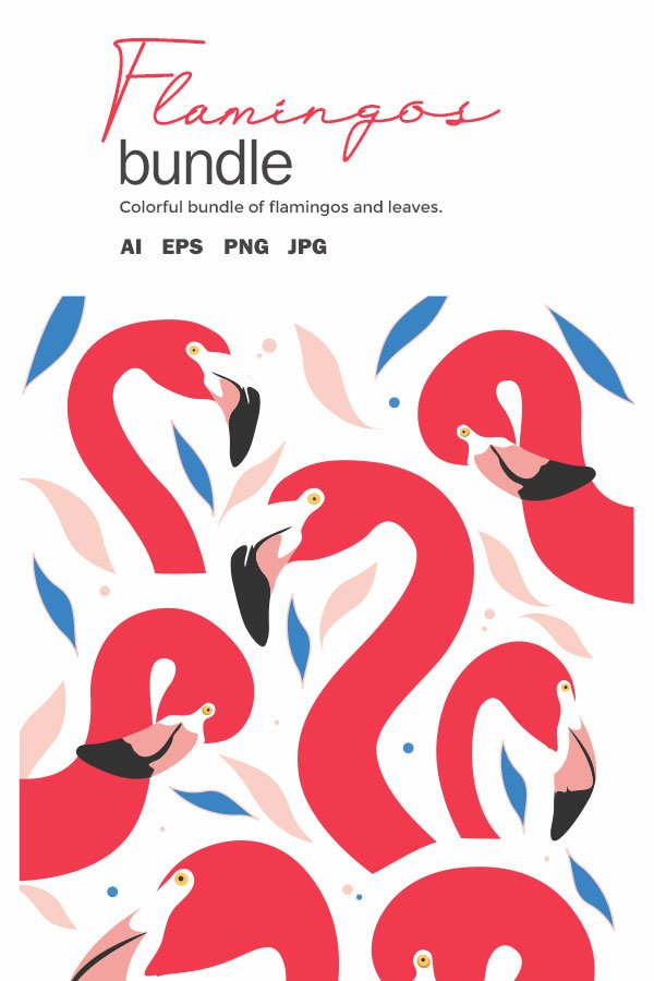 Flamingos Illustrations Bundle