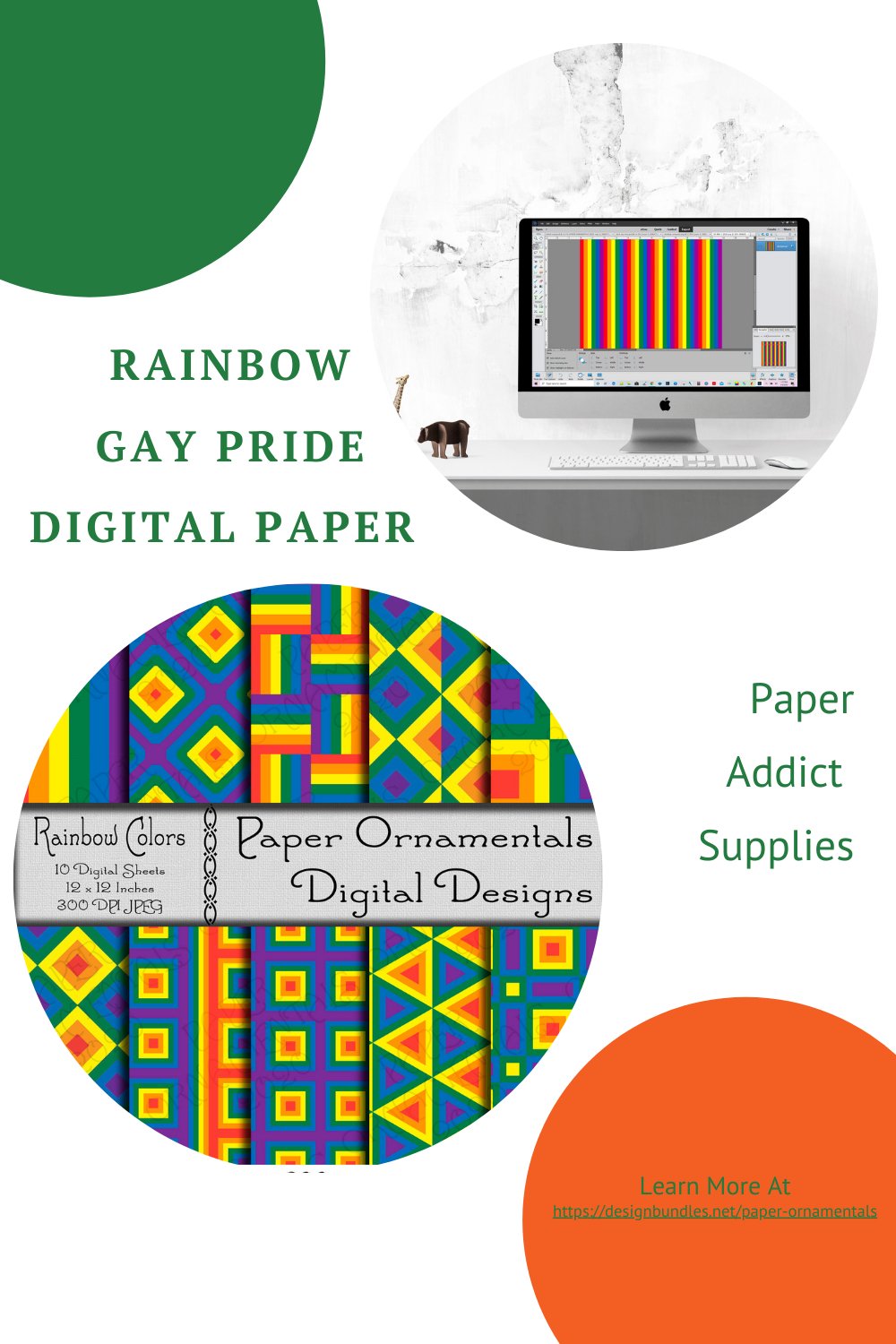 Rainbow Gay Pride Digital Paper For Crafts & Background (1306771 ...