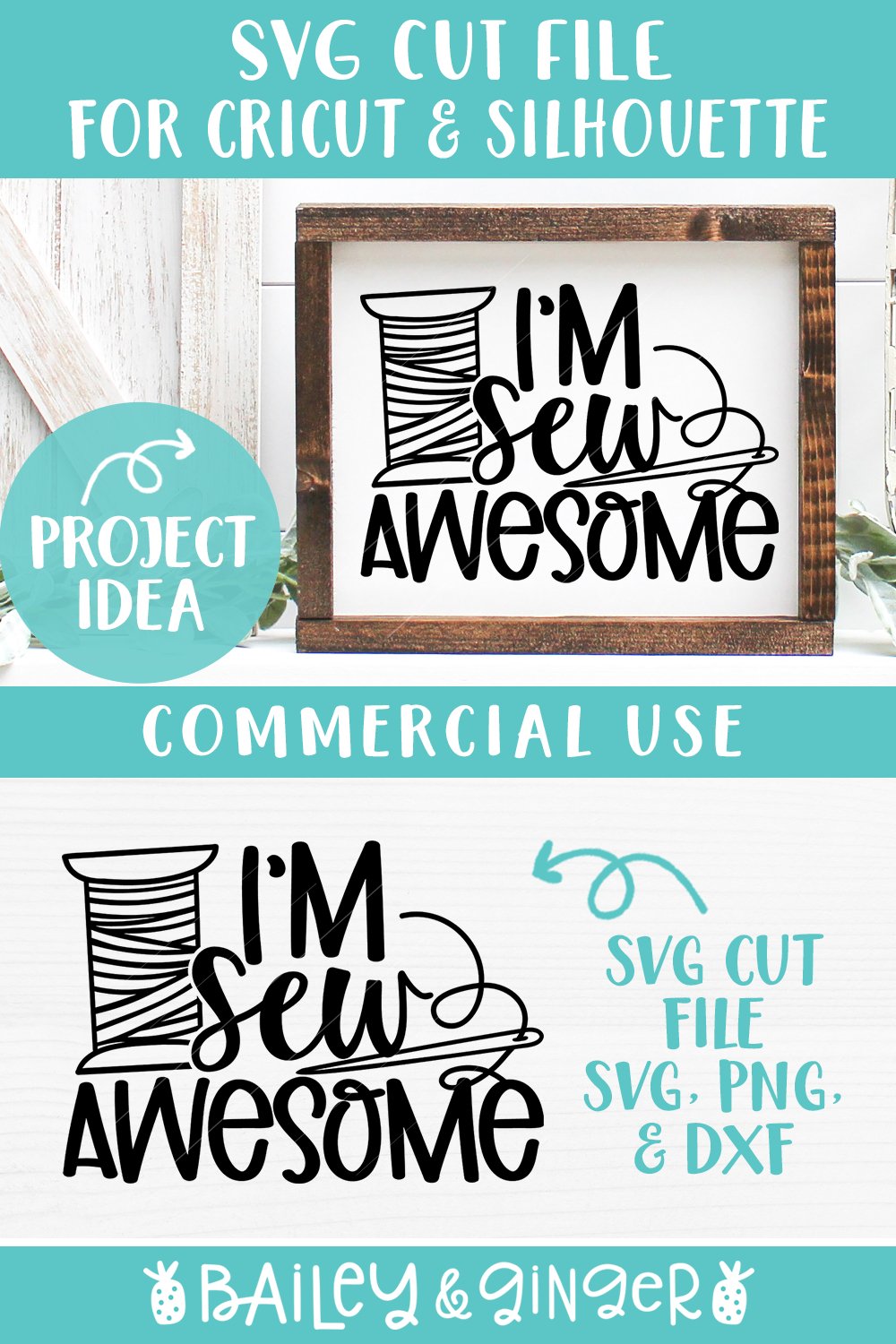Funny Sewing SVG - I'm Sew Awesome - Sewing Quote SVG