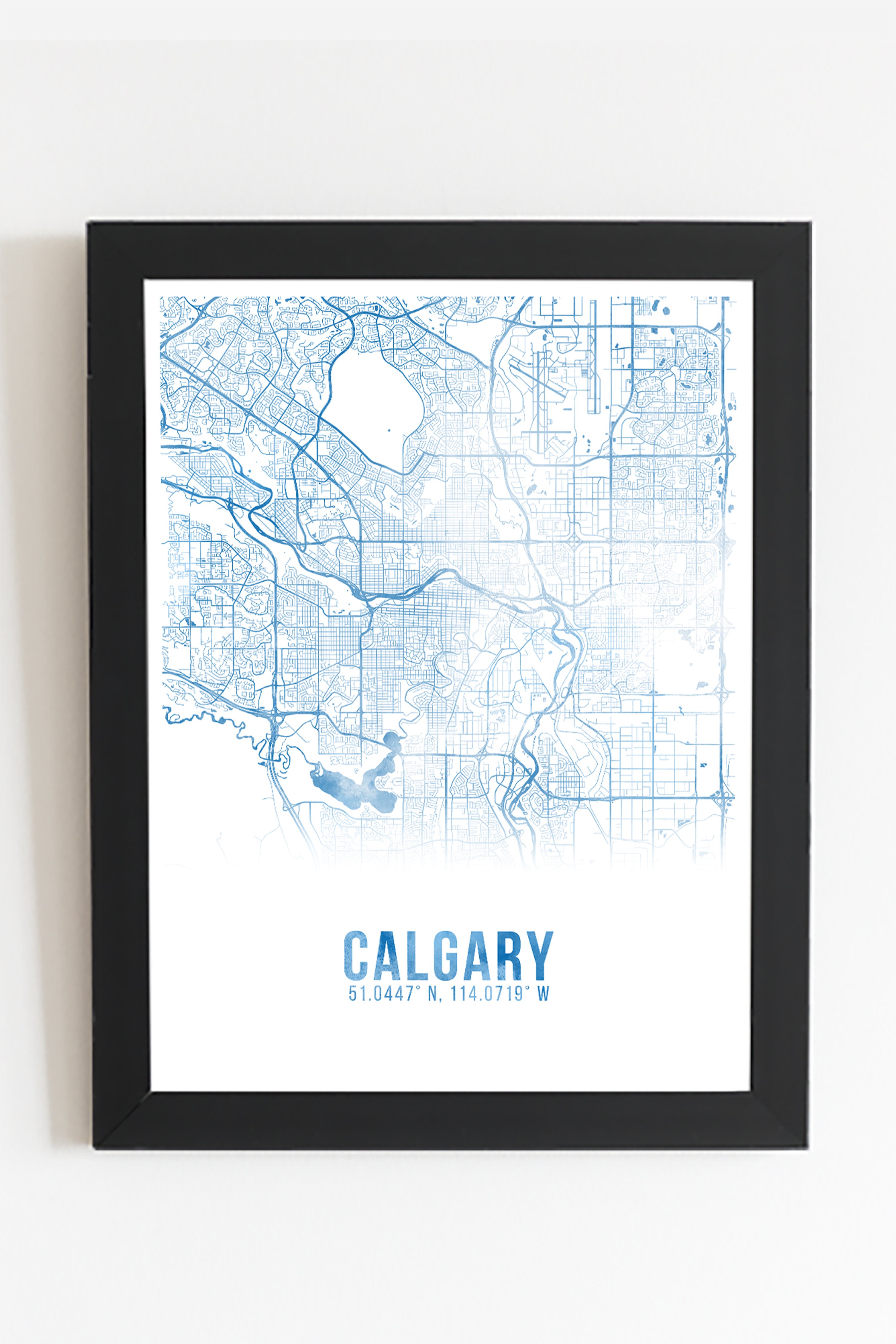 Calgary Watercolor City Map Poster