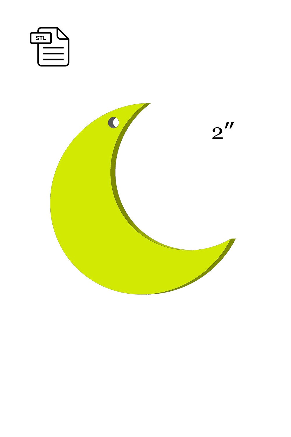 Keychain Crescent Moon, Stl File for 3d Printing