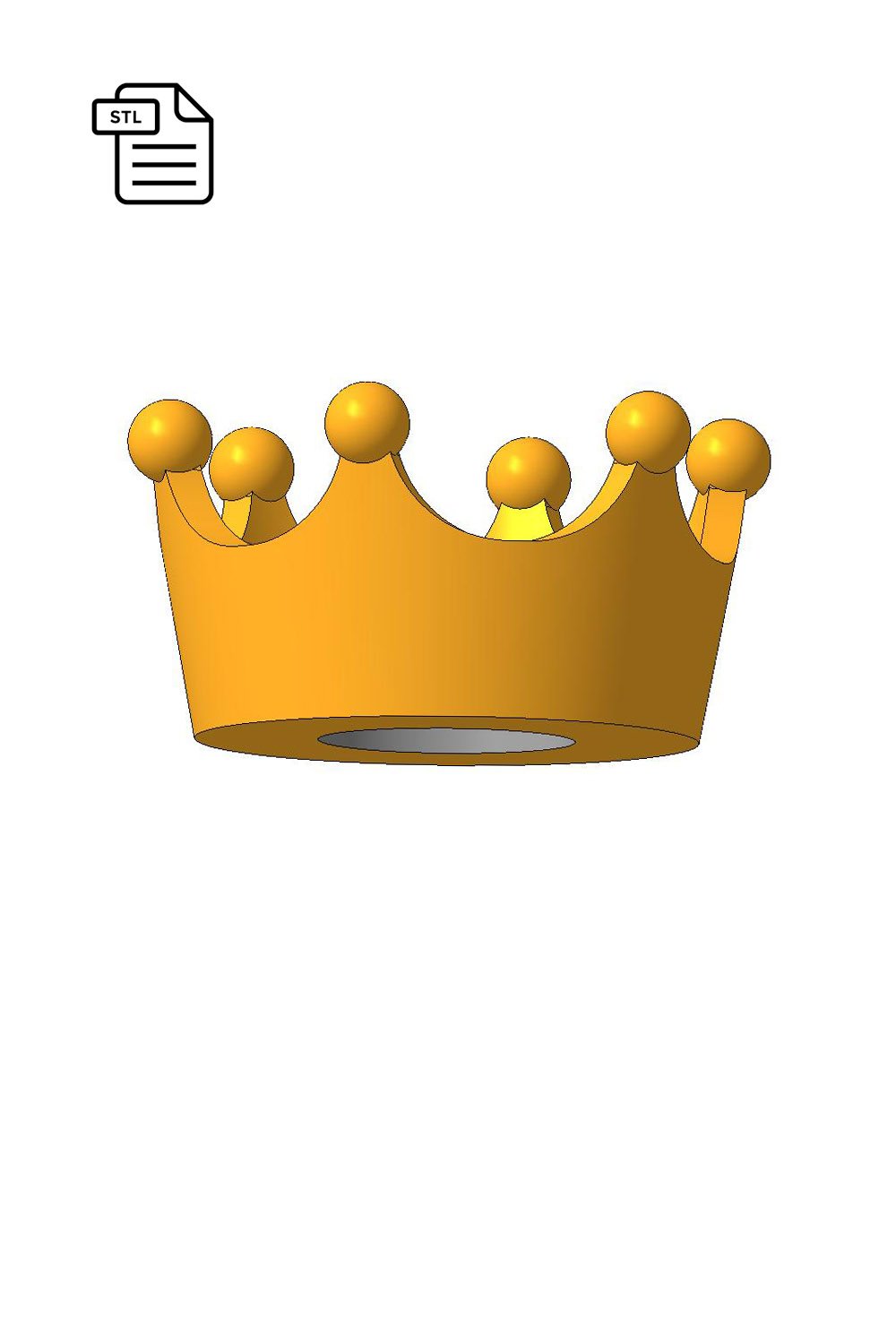 Small Crown Straw Topper STL File for 3D Printing