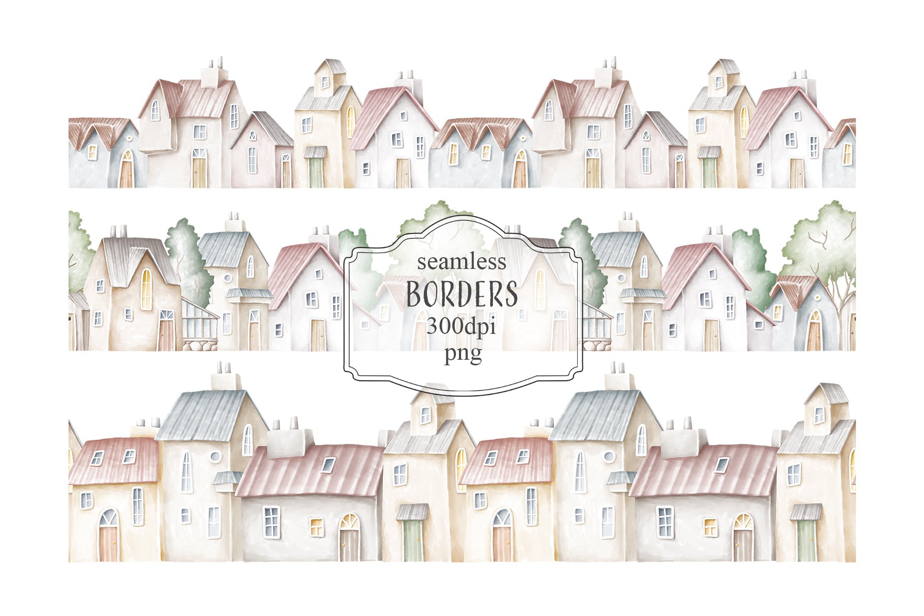 Countryside digital papers and borders