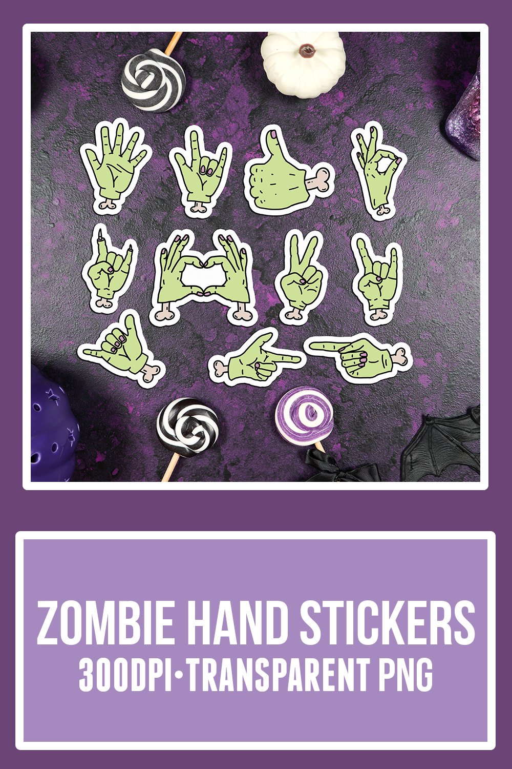 Zombie Hand Sticker Designs