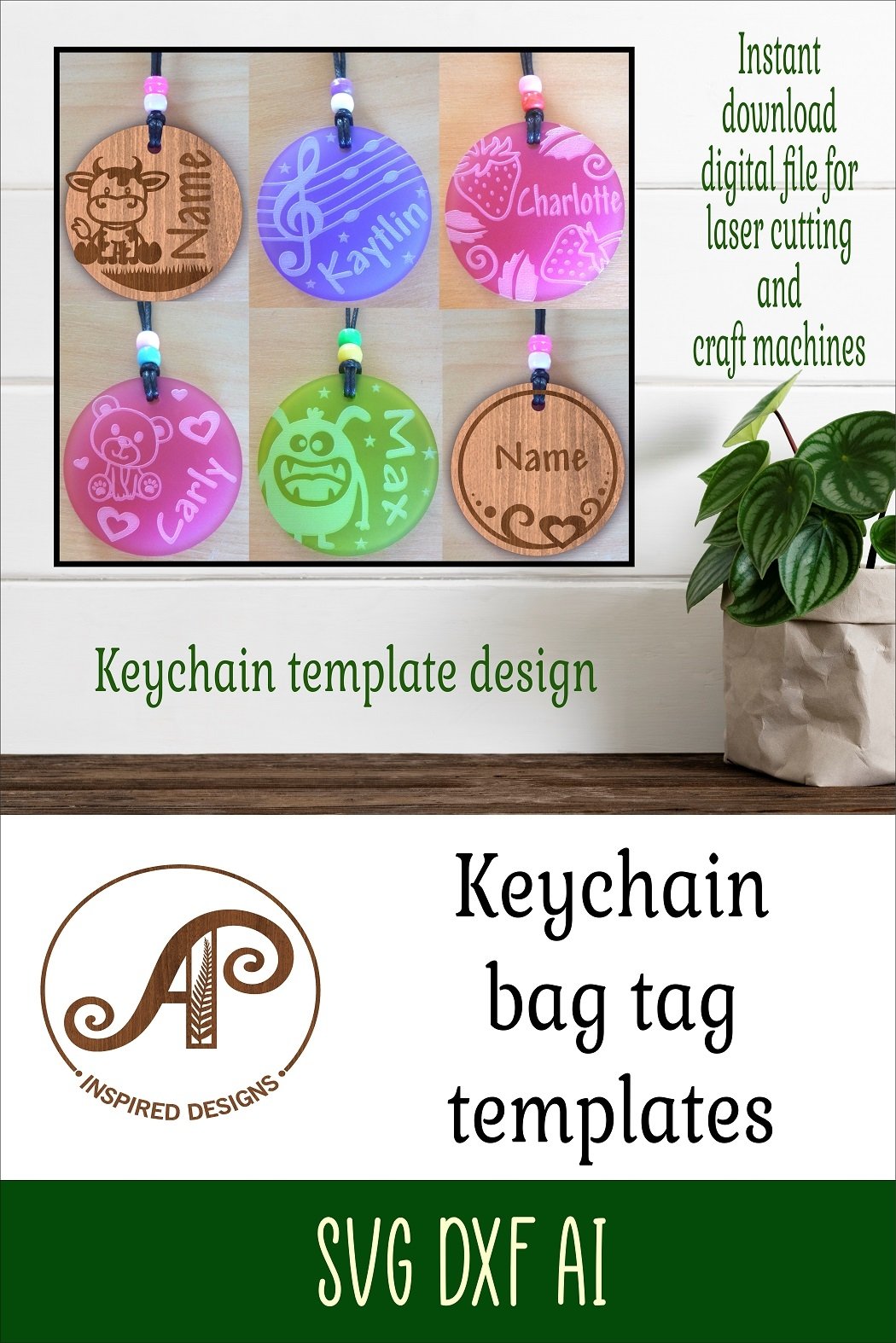 6 bag tag design 1 keychain DIGITAL SVG 6 personalized