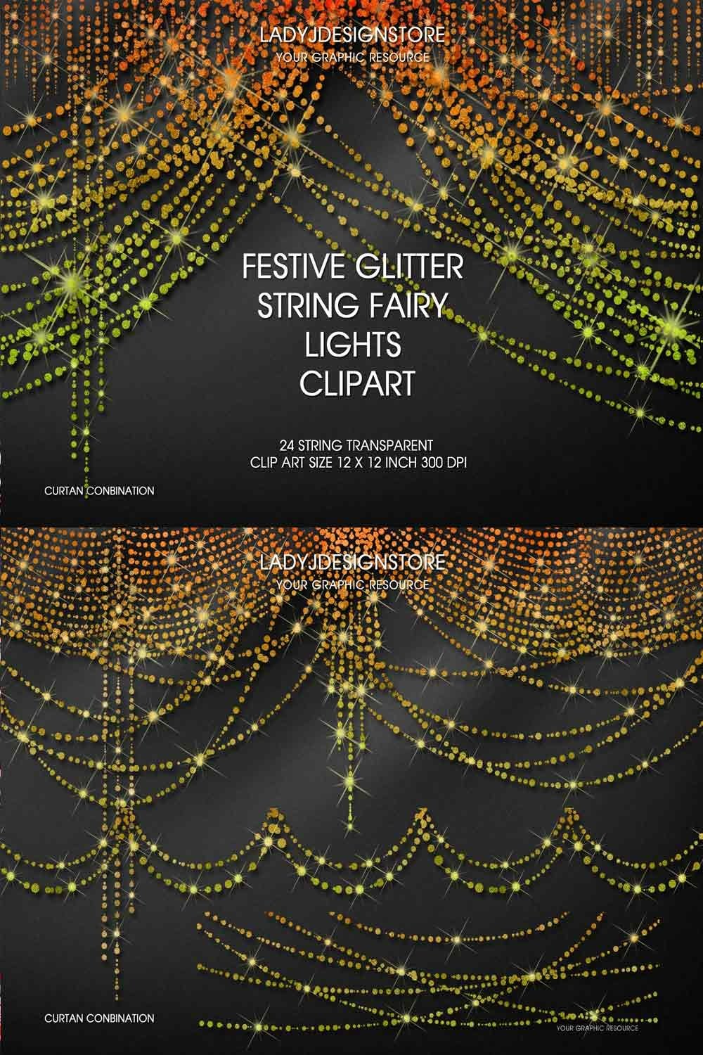 Festive Glitter String Fairy Lights