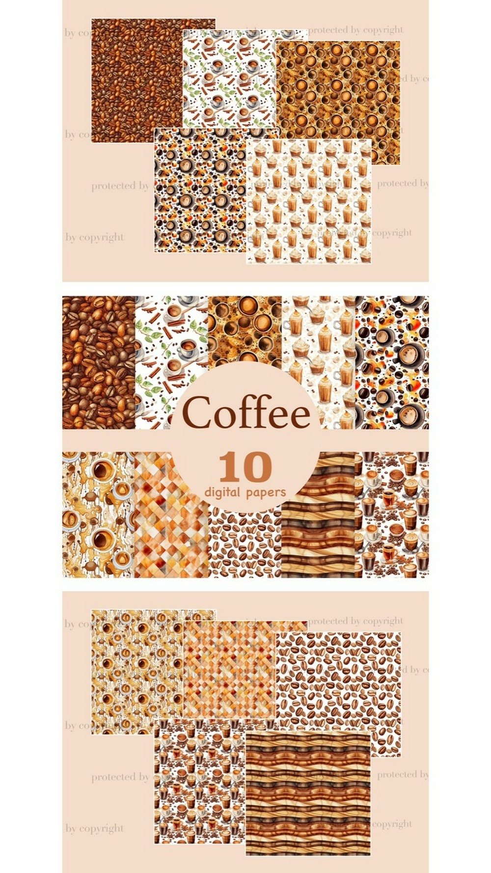 Coffee Digital Paper | Espresso Patterns