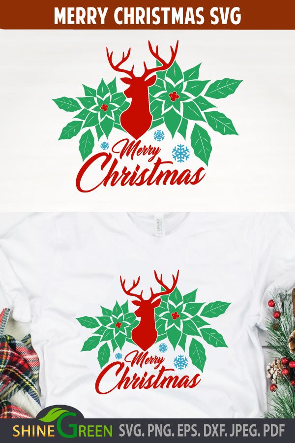 Christmas SVG - Reindeer, Snowflakes and Leaves