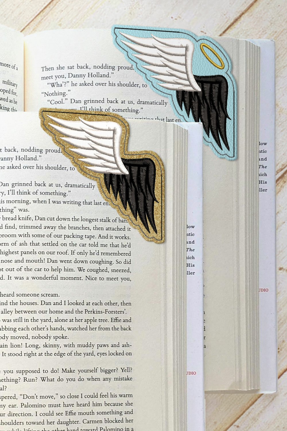 Dual Wings Corner Bookmark ITH Applique Embroidery File