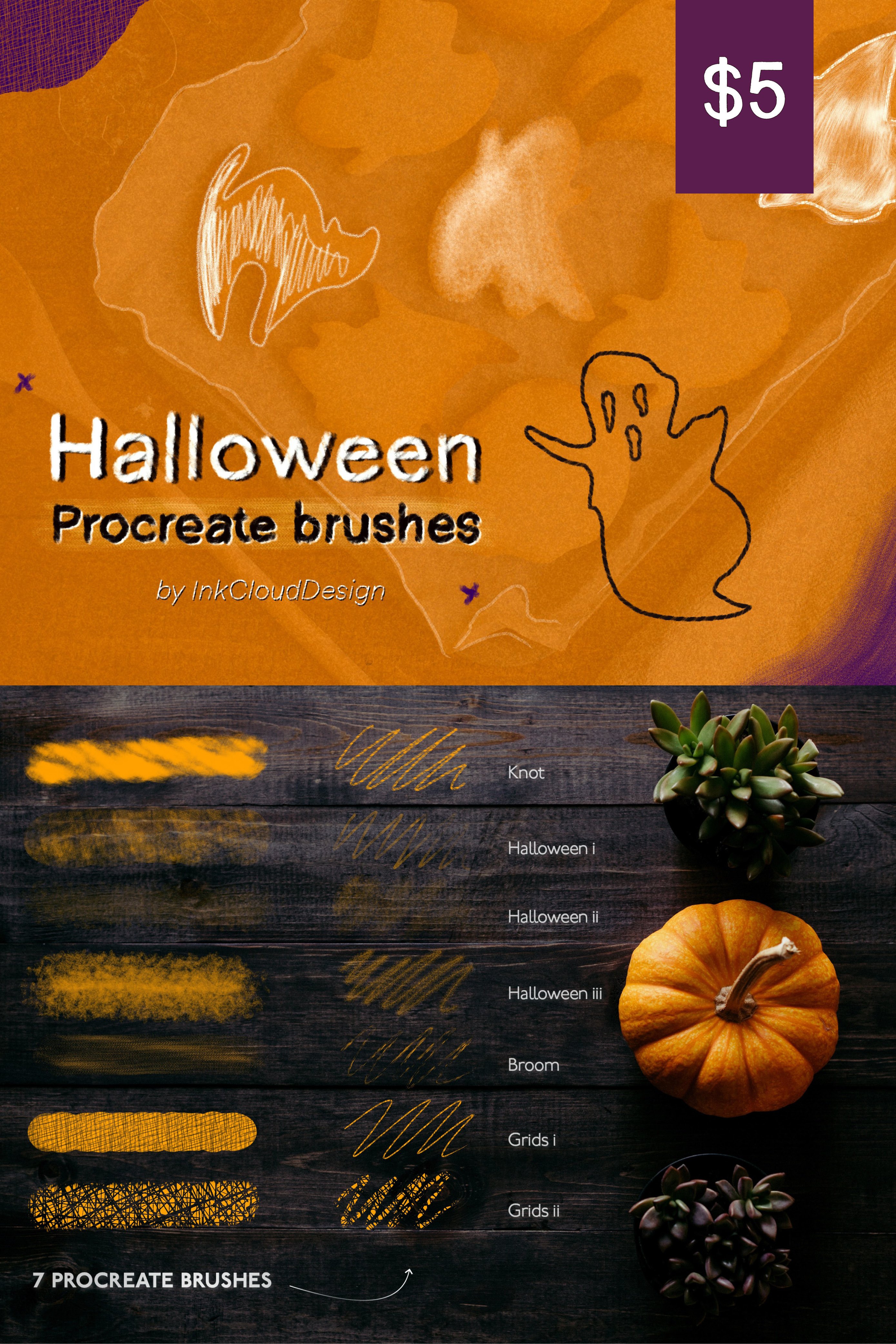 Halloween Procreate Brush | 7 Procreate Brushes | Ipad Pro