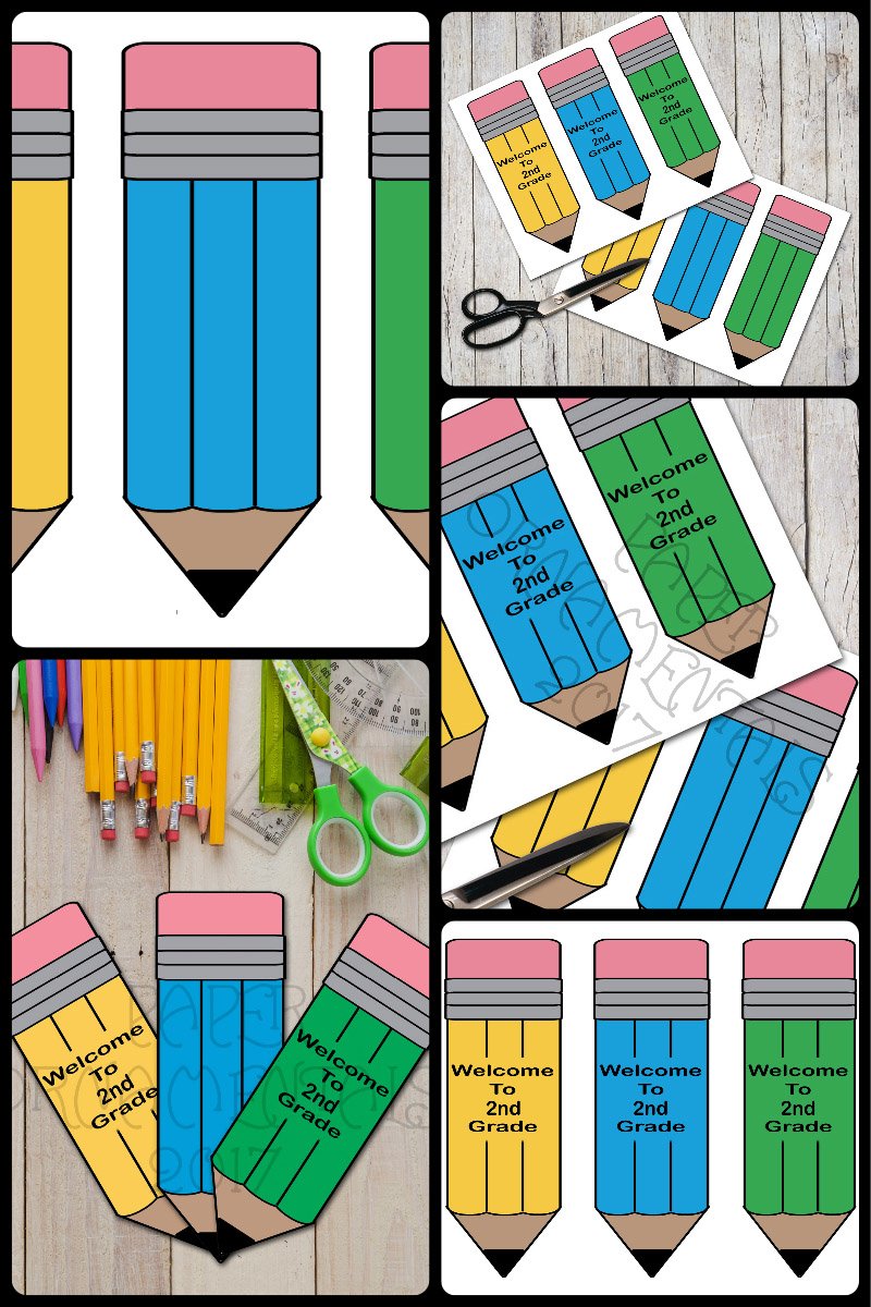 Pudgy Pencils 2nd Grade Plain Printable Bookmark Set (302322 ...