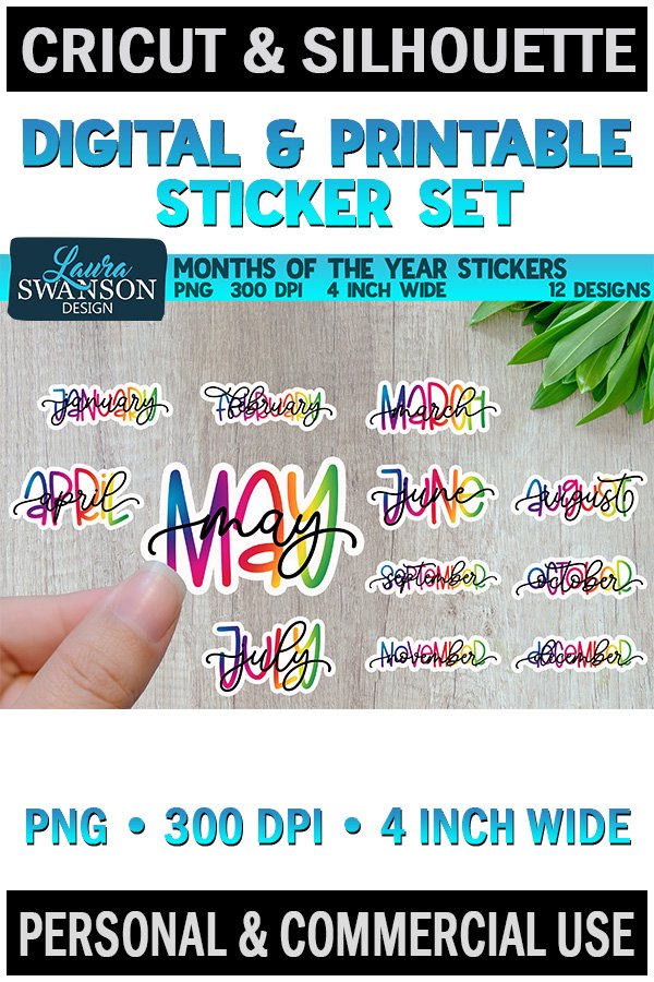 Months of the Year Sticker Bundle Volume 1 | Sticker Set