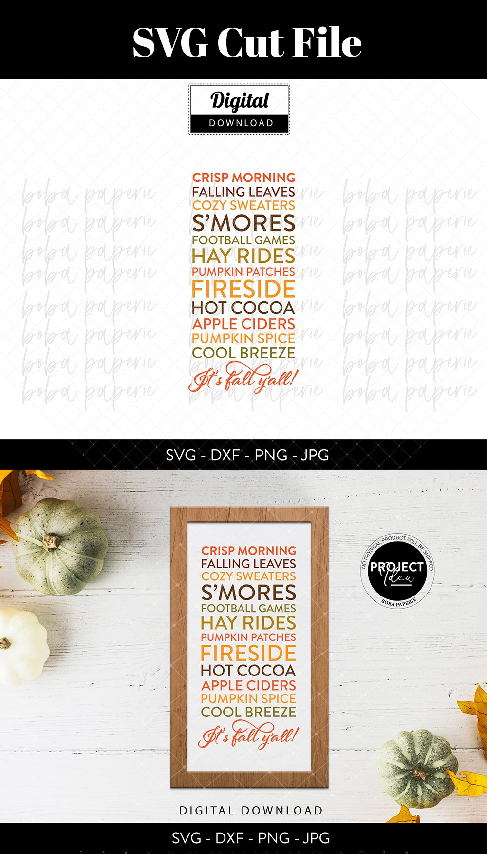 Fall Sign Cut File | Vertical Fall Porch sign svg