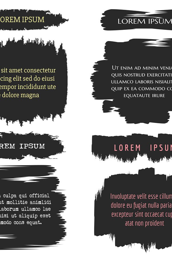 Ink brush grunge frames for text