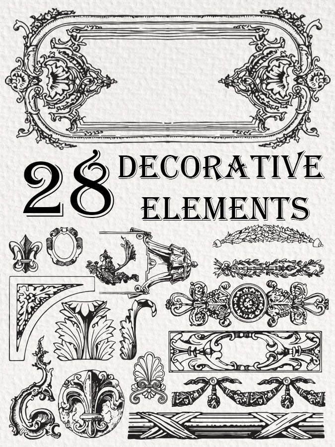 Decorative elements - 28 ClipArt Hand Drawn elements